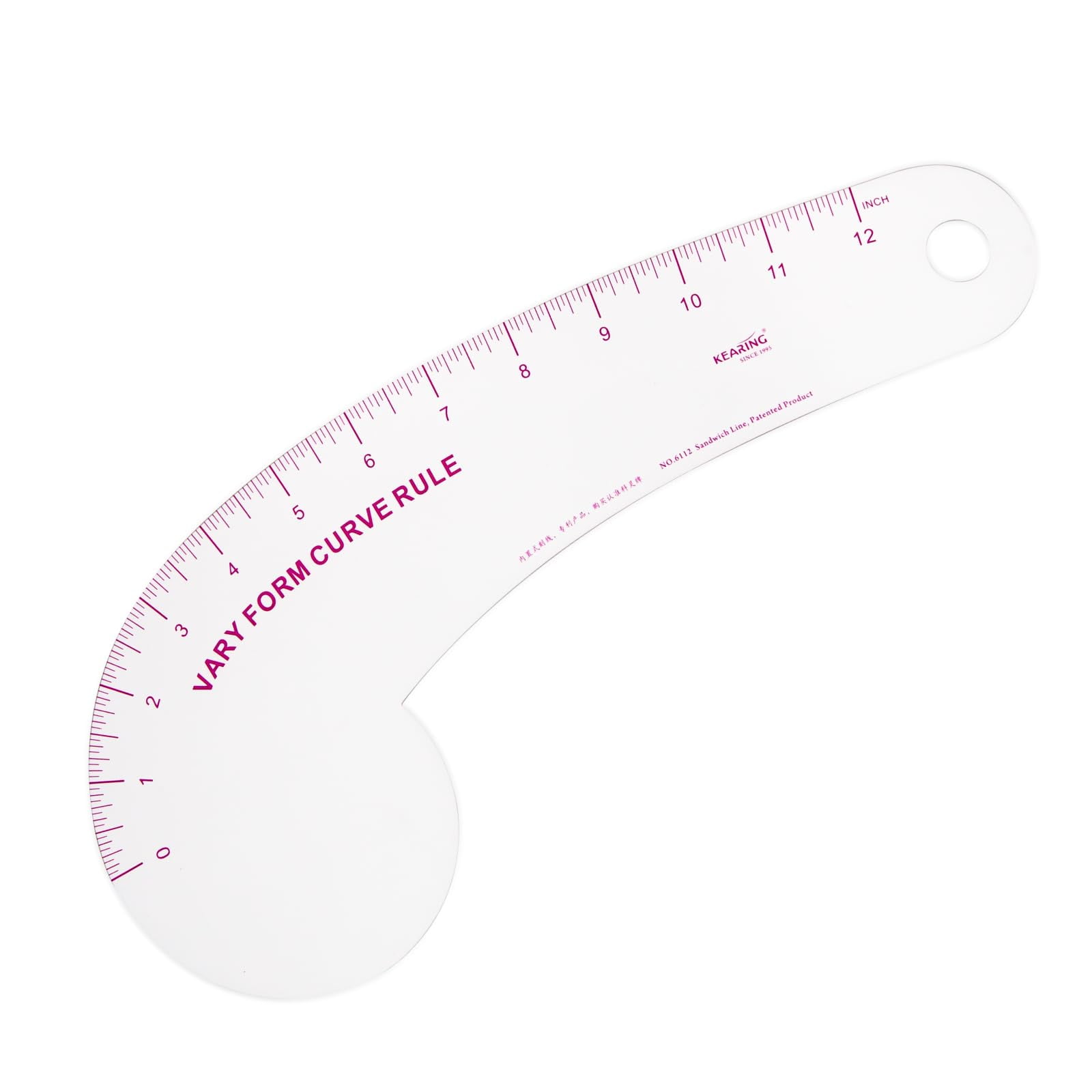 KEARING 12Inch Clear Vary Form Curve Ruler for Sewing, Sandwich Line ...