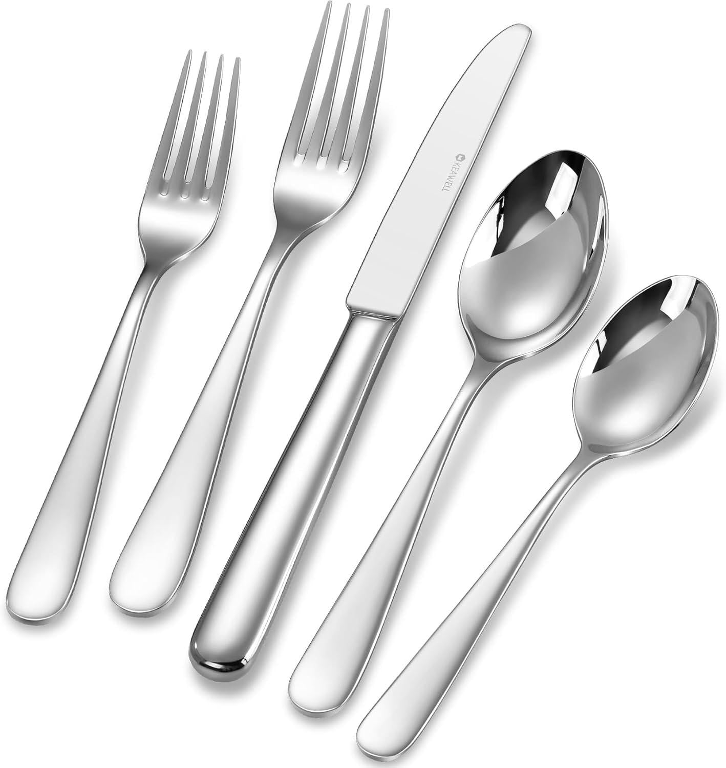 KEAWELL Premium 45-Piece Louise Silverware Set, 18/10 Stainless Steel ...