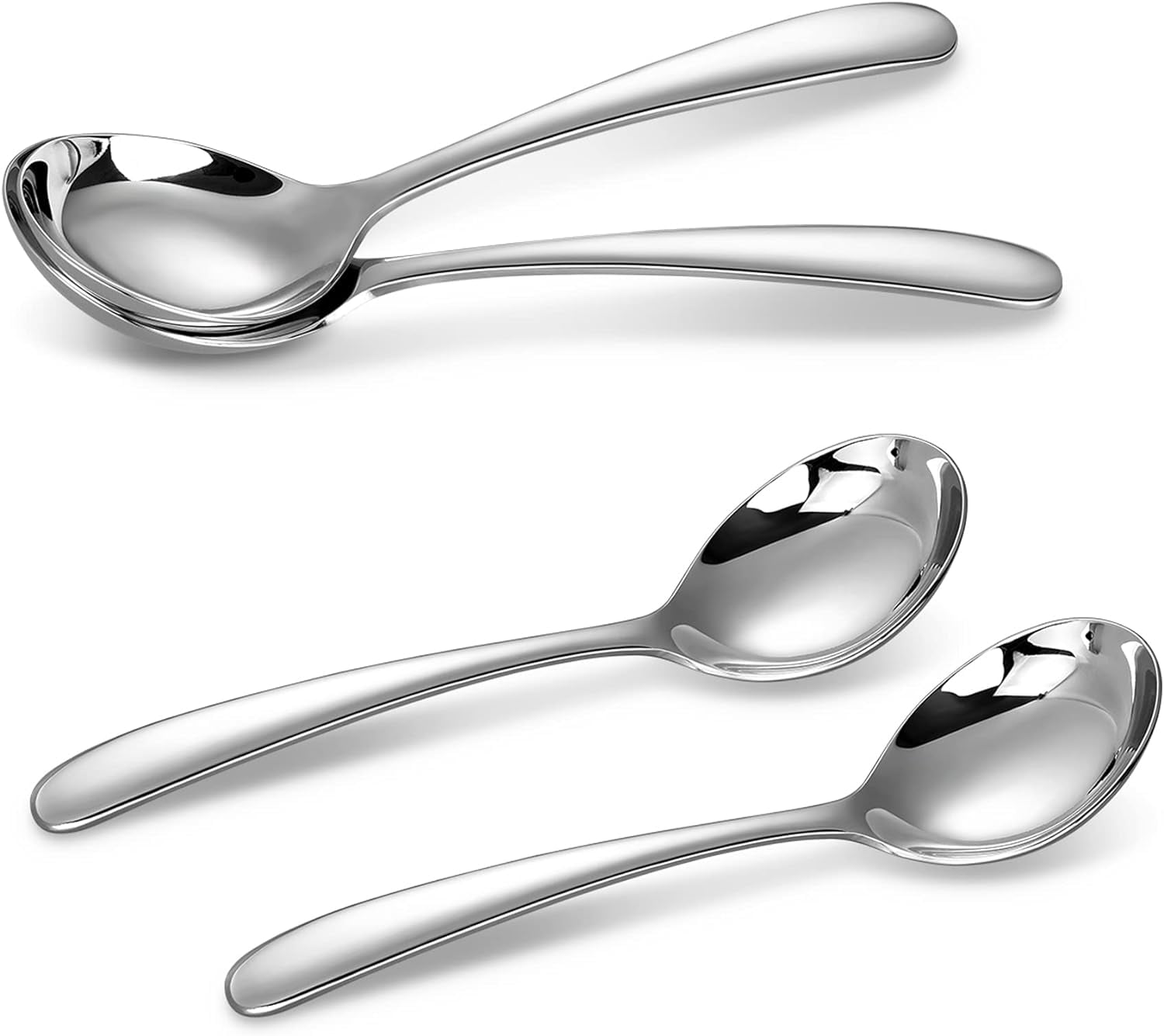 KEAWELL Premium 7.3 Inches Soup Spoons with Hook Handle, Set of 4, 18/ ...