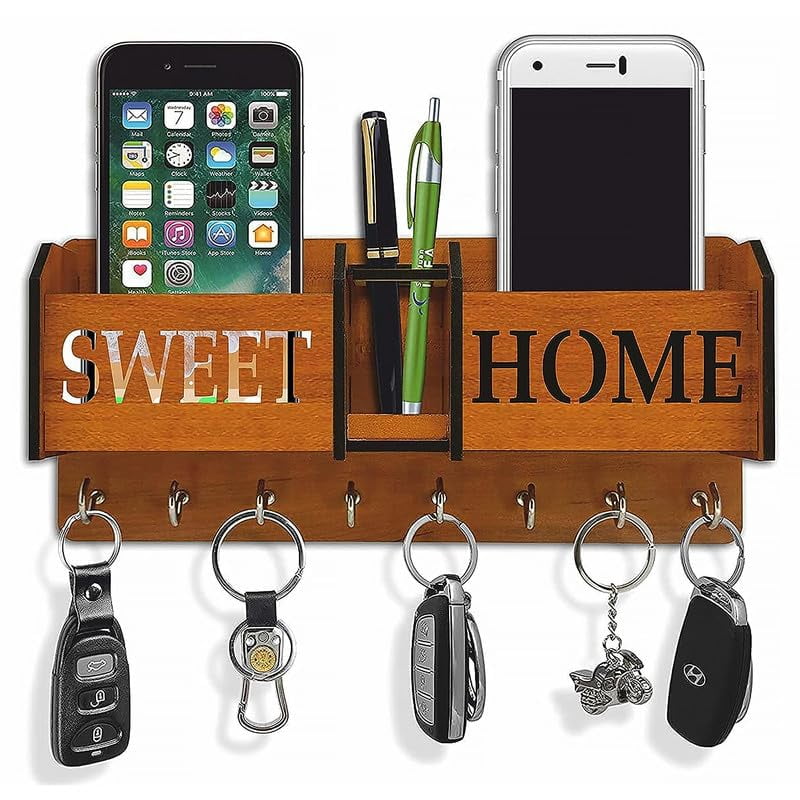 KEDAR Enterprises Premium Wood Home Sweet Home Carved Pattern Key ...