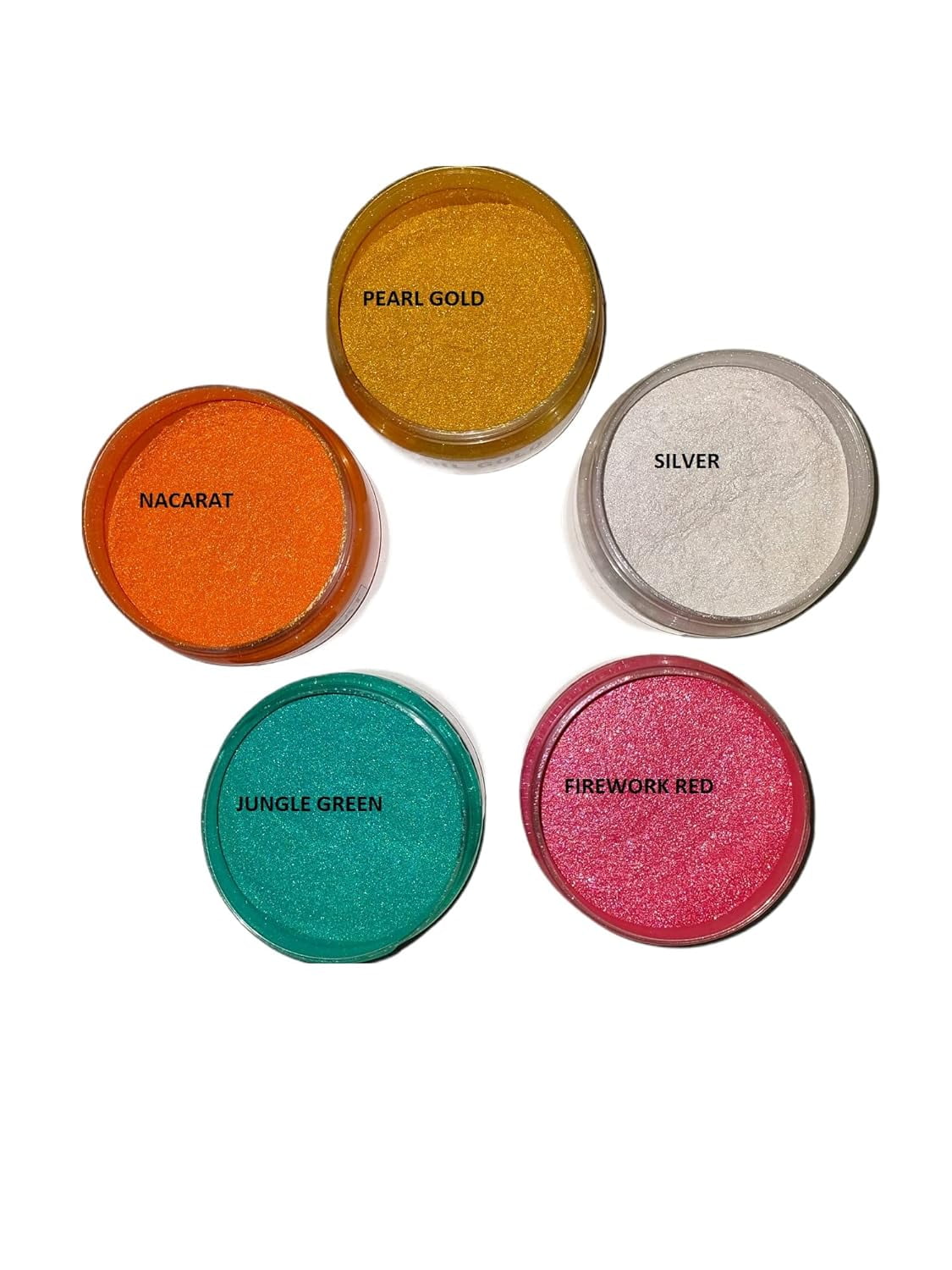 KEDIA MINERALS Pearl Gold Silver Firework RED Jungle Green and Nacarat ...