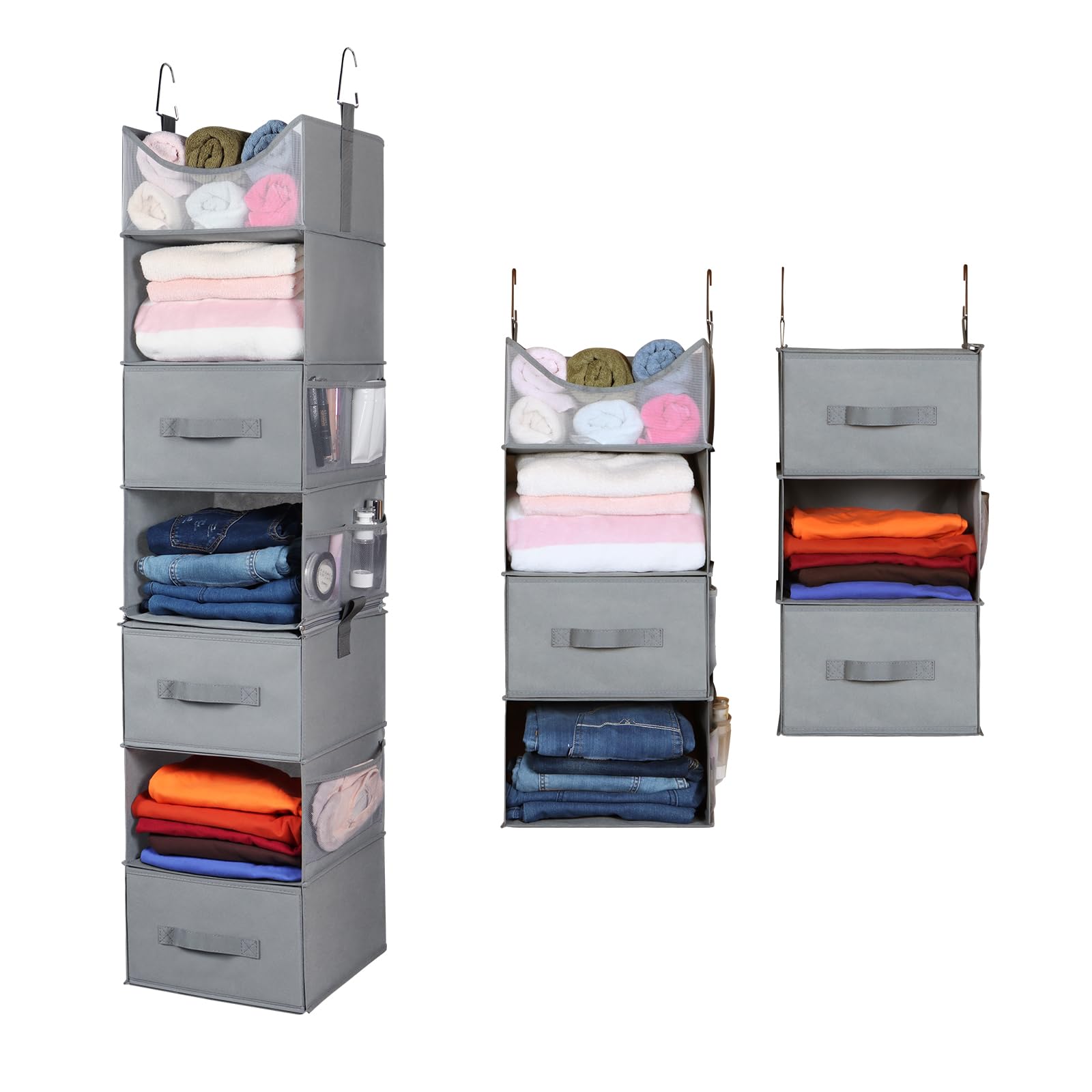 KEEGH 7 Shelf Hanging Closet Organizer, Hanging Shelves Closet ...