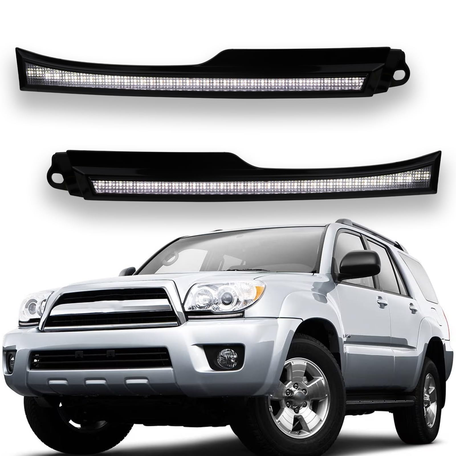 KEEGTBOX Switchback White/Amber LED DRL Front Side Marker Headlight ...