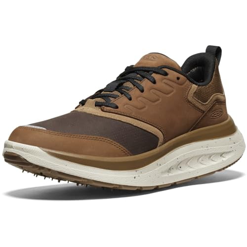KEEN Men's WK400 Performance Breathable Walking Shoes, Bison/Toasted ...