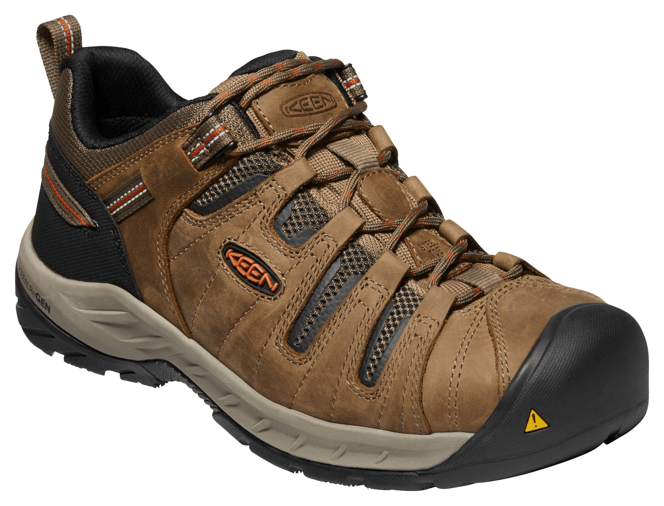 KEEN Mens Utility Flint II Steel Toe Work Shoe Shitake/Rust Leather ...