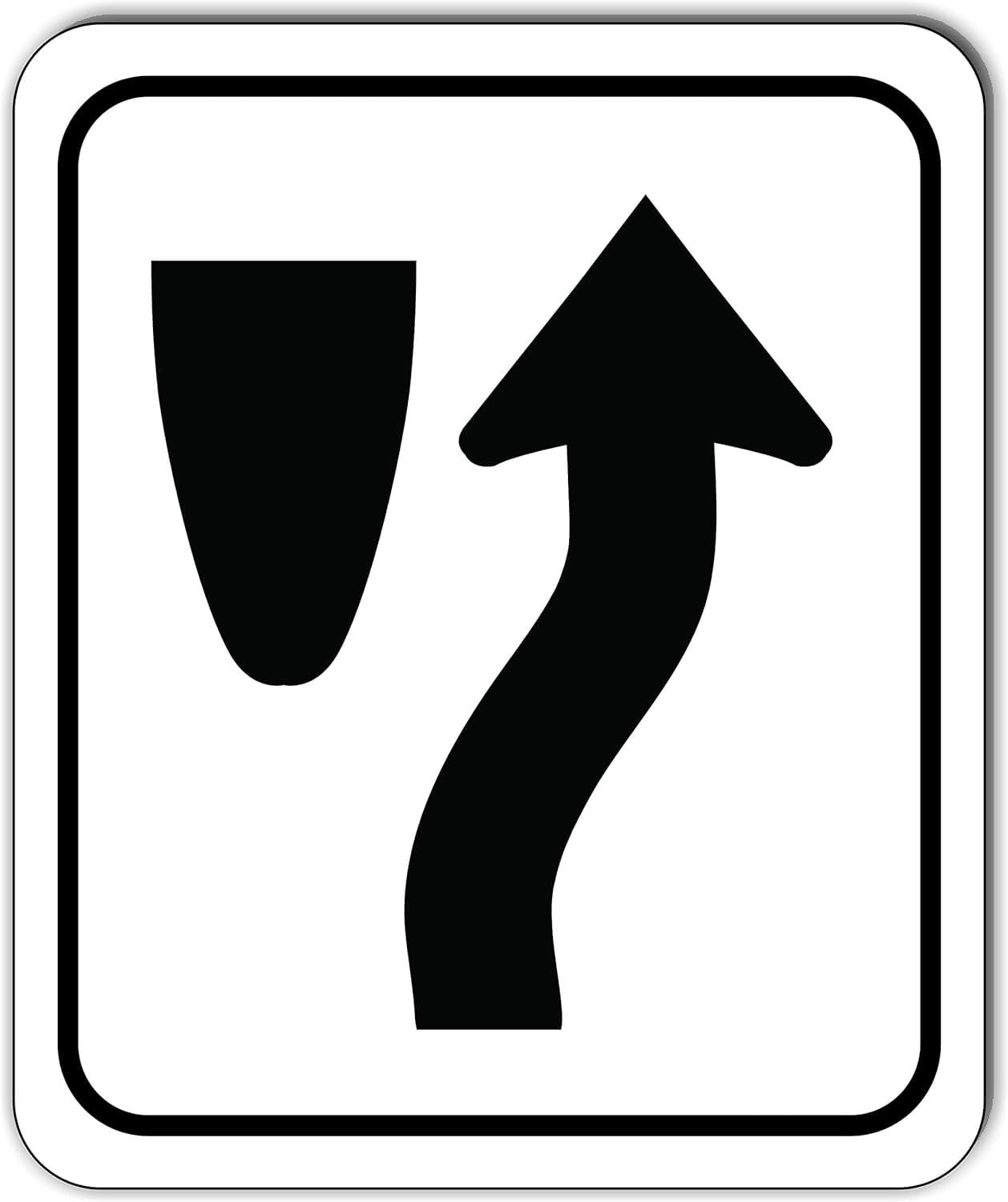 KEEP right of obstruction island symbol Aluminum composite sign ...