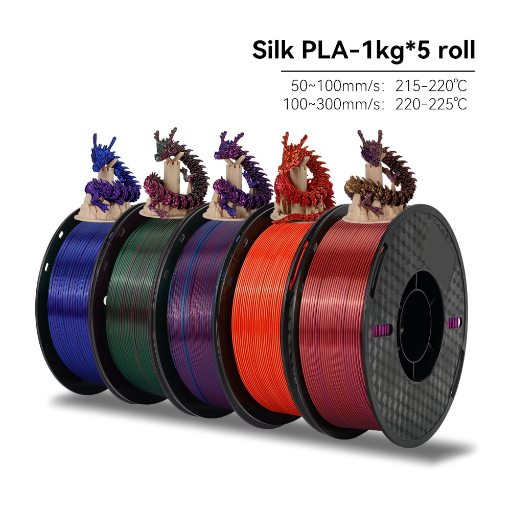 KEEPANG 3D Filament PLA/PETG/Silk PLA/TPU Filament 1.75mm 5Roll Mix ...