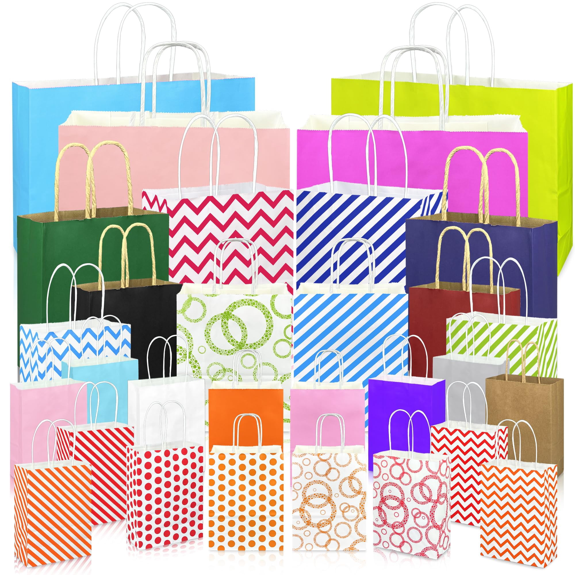 KEEPARTY 30 PCS Assorted TSF6 Sizes Gift Bags Bulk Perfect for Weddings ...