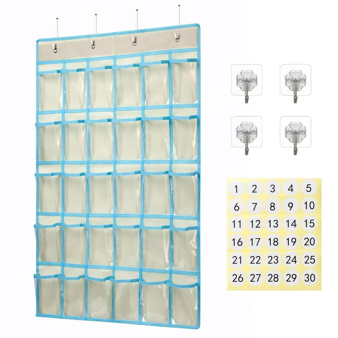 KEEPJOY 30 Pockets Classroom Pocket Charts for Cellphone Calculator ...