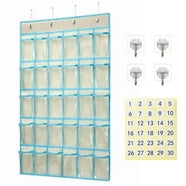 School Smart Pocket Chart with 14 Pockets, 33 x 12-1/2 Inches, Blue ...