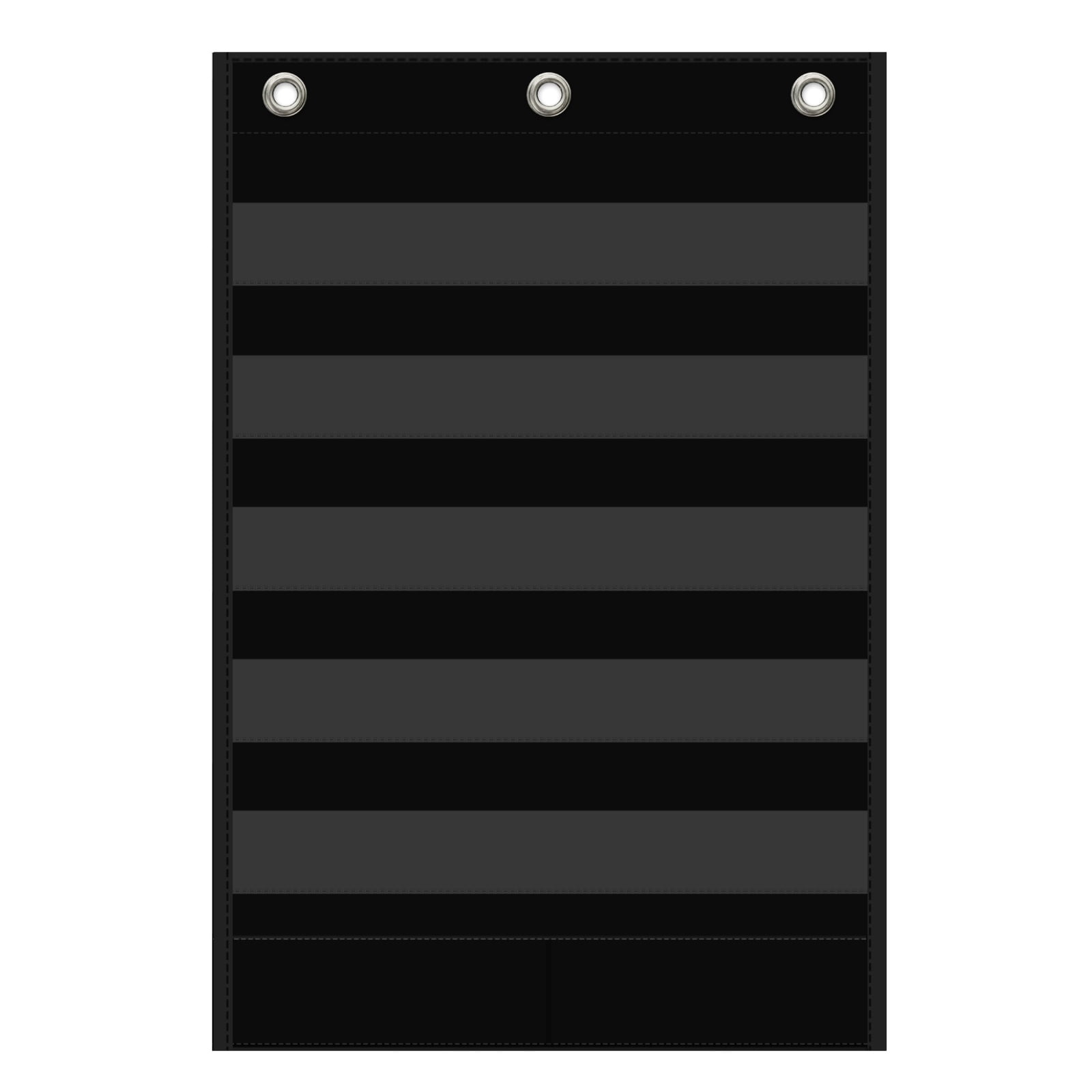 KEEPJOY Standard Pocket Chart for Classroom - 5+1 Black Pocket Chart ...