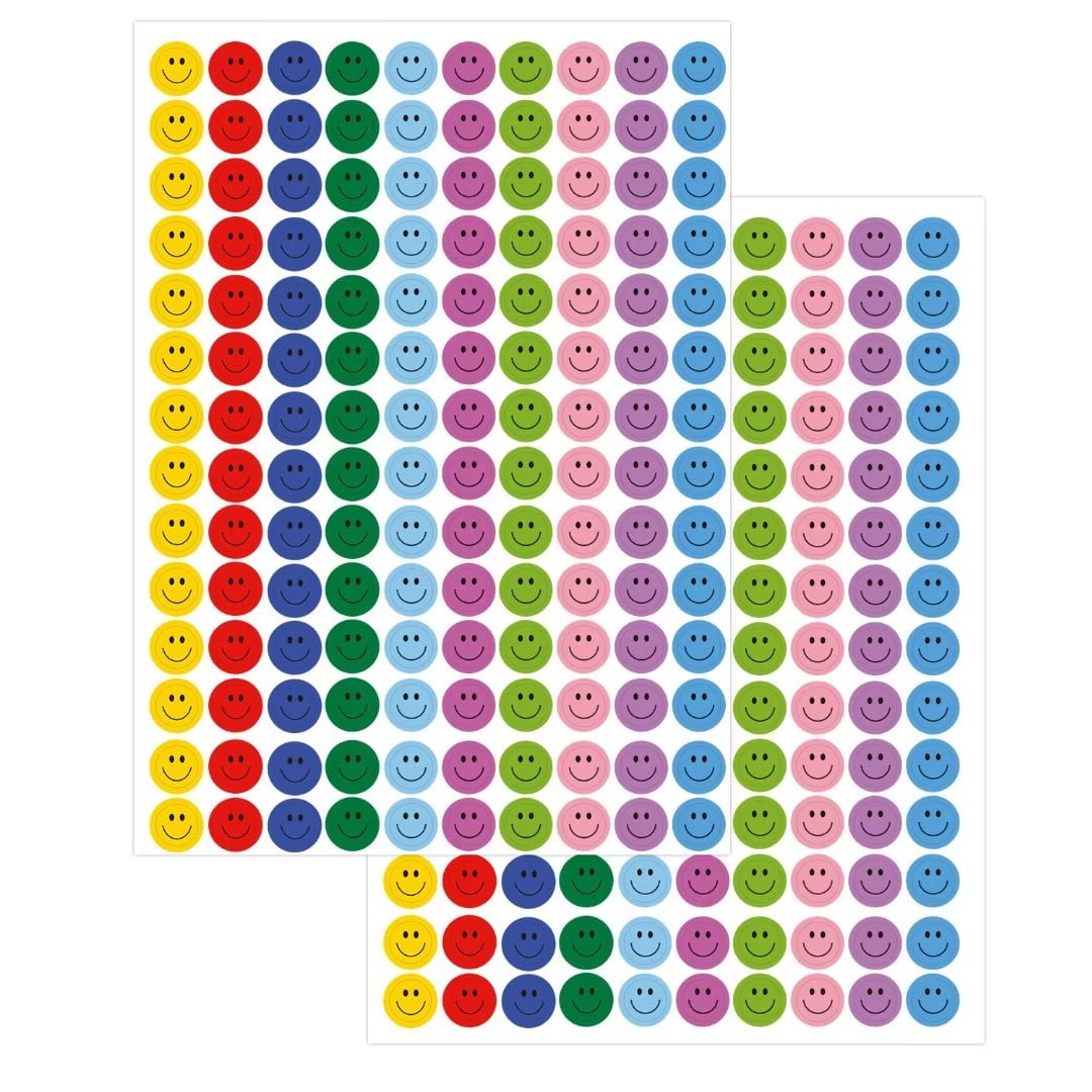 KEEPJOY 6000 Pcs Smile Face Stickers,Reward Behavior Chart in 10 Colors ...
