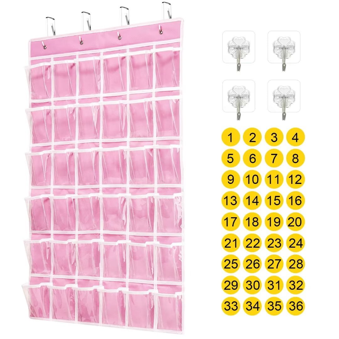 KEEPJOY Classroom Pocket Chart for Cell Phones, 36 Clear Calculator ...