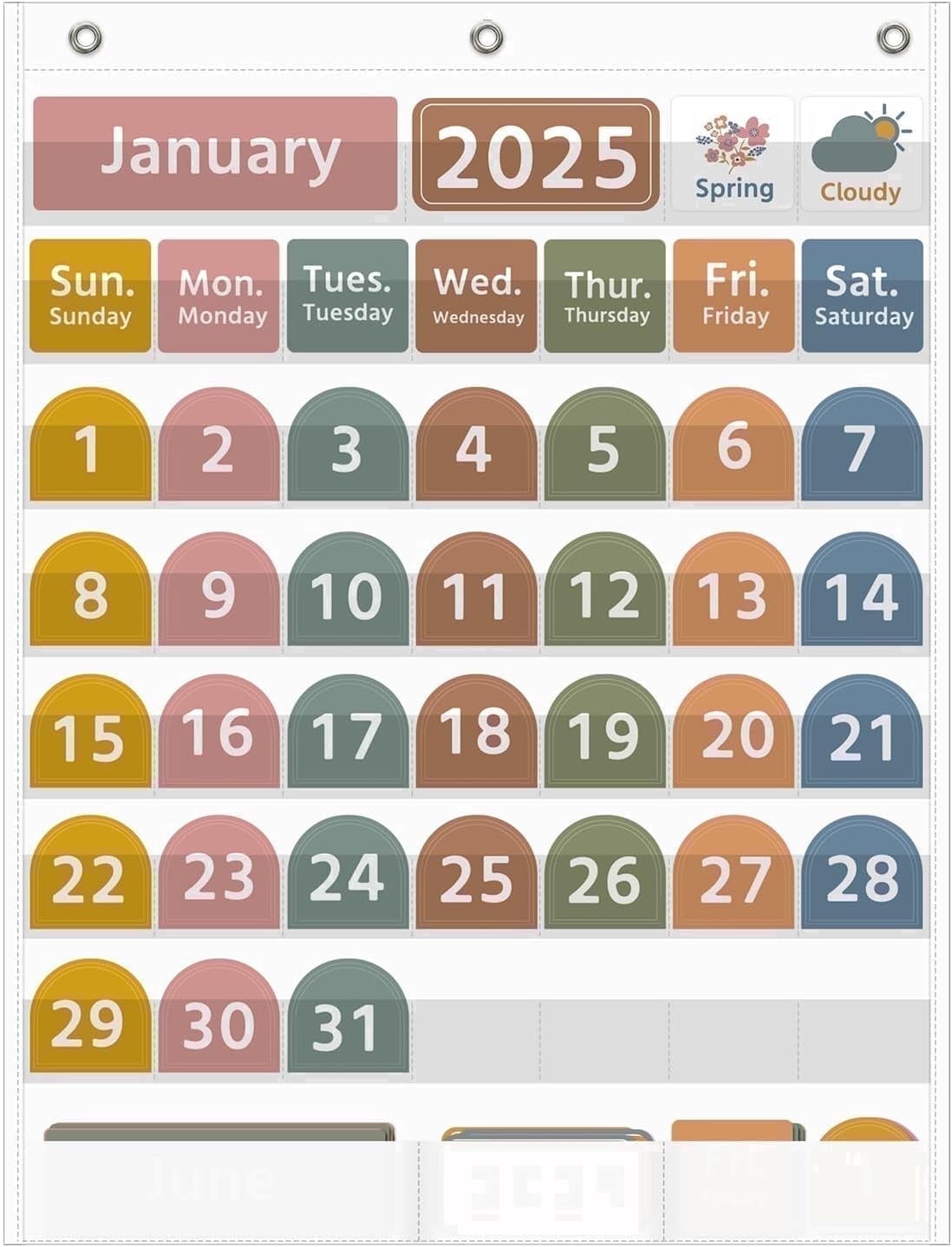 KEEPJOY, Calendar Pocket Chart, 32.25 x 24.13 inch, White - Walmart.com