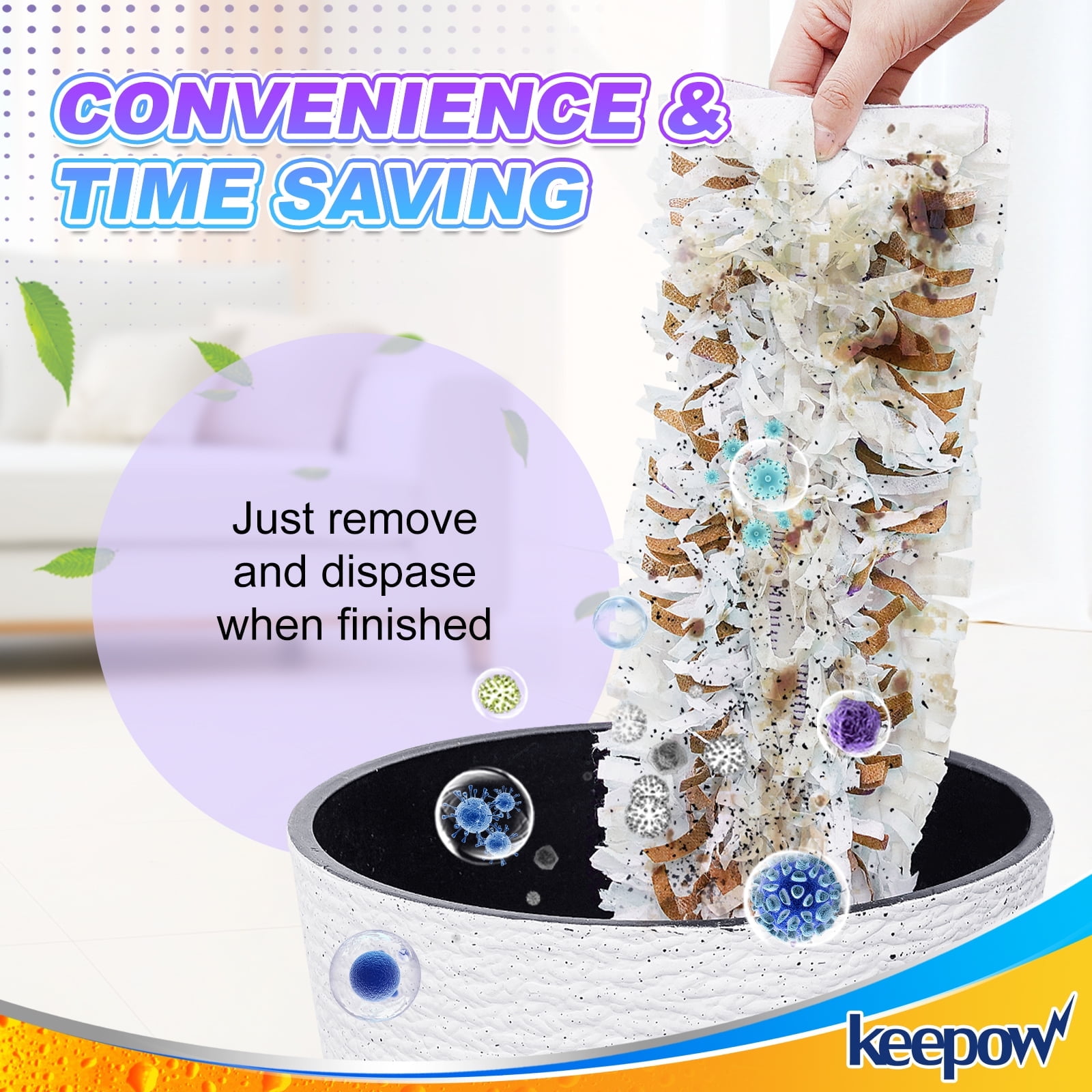 KEEPOW 10 Pack Power Mop Pads, Compatible with Swiffer PowerMop, Multi ...