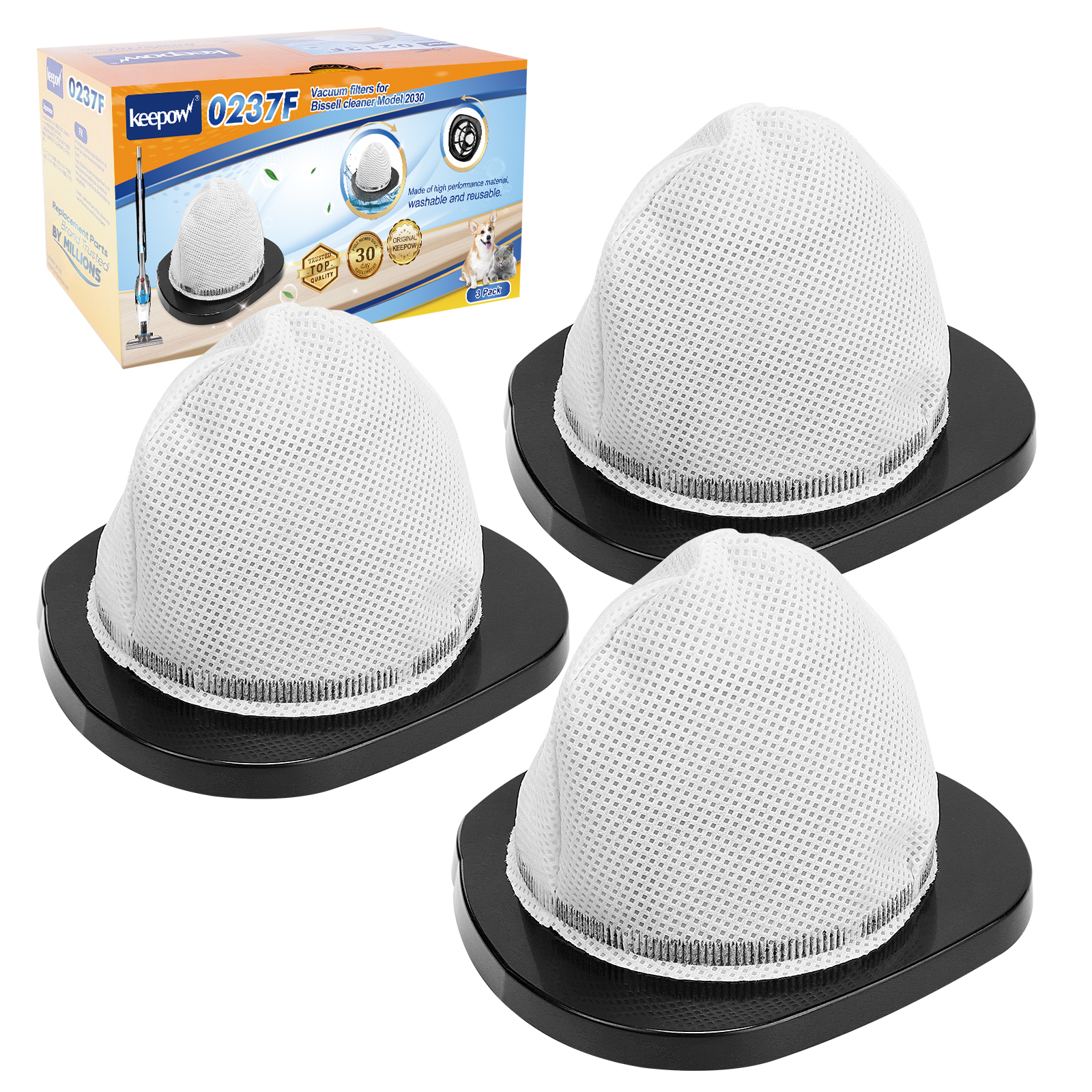 Replacement for Bissell 3-in-1 Lightweight Stick Vac Cleaner 3 Filter ...