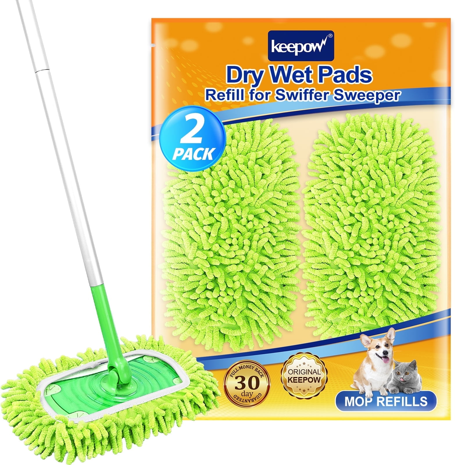 KEEPOW Reusable Dry Sweeping Cloths Compatible with Swiffer Sweeper, Wet Mopping Cloths Washable ...