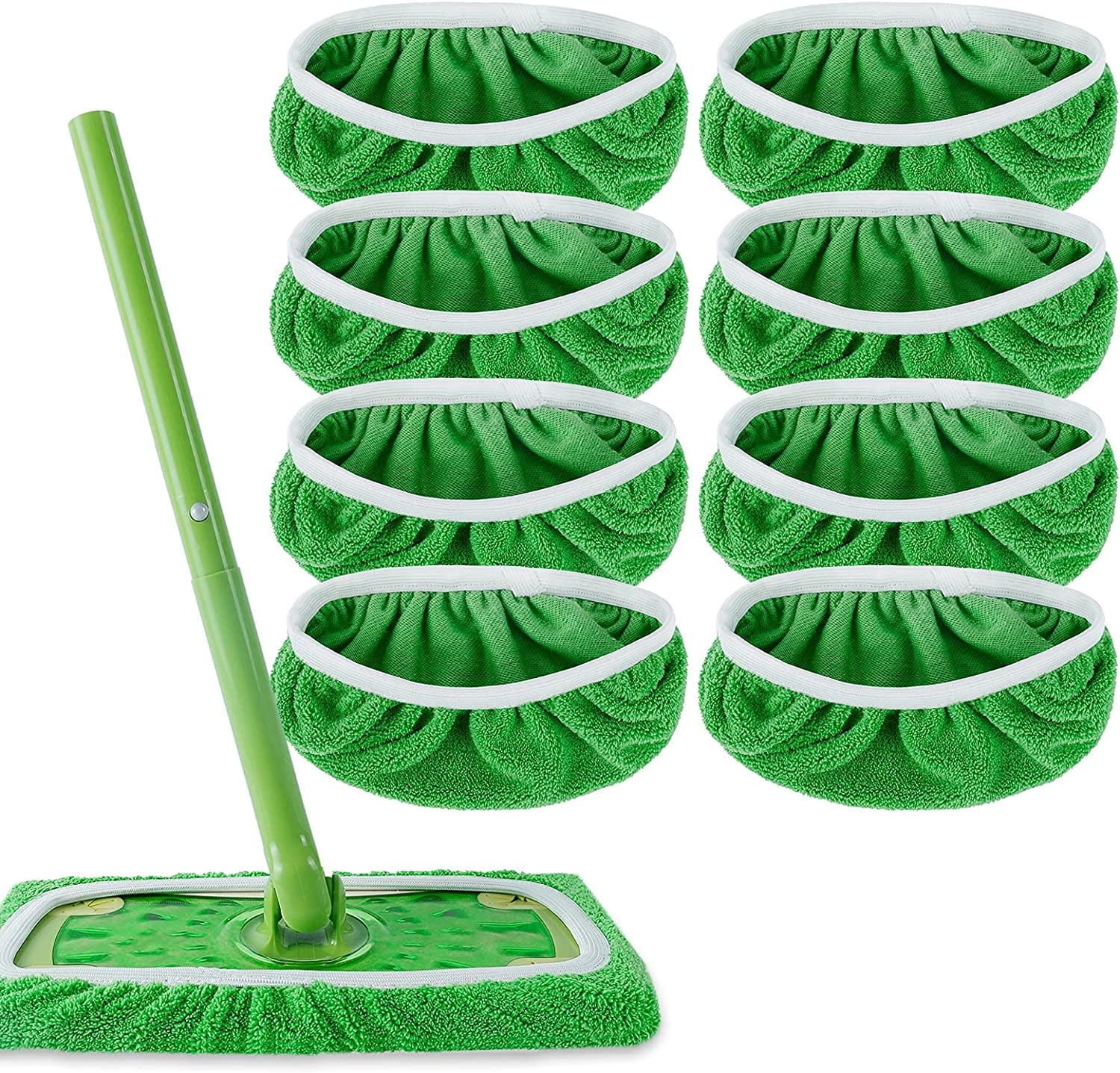 KEEPOW 8 Pack Reusable Microfiber Mop Pads for Swiffer Sweeper ...