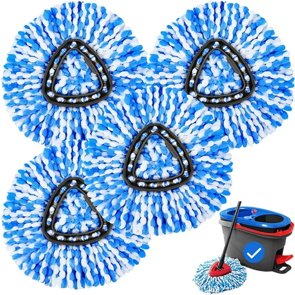 4-Pack Spin Mop Replacement Head for O-Ceda RinseClean Spin Mop Refill ...