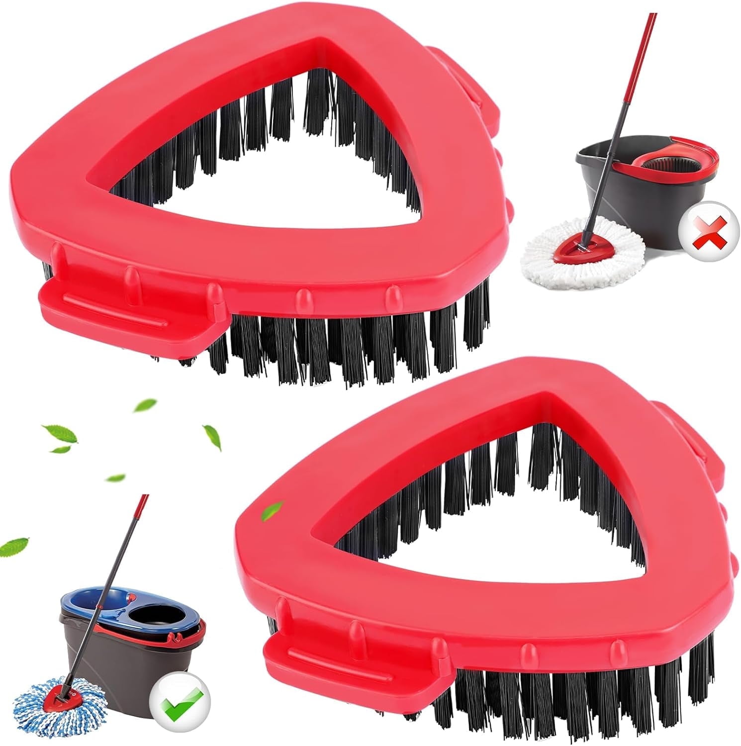KEEPOW Scrubber Mop Head for 2 Tank System, Spin Mop Scrubber Head ...