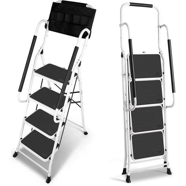 Keerdao 4 Step Ladder Tool Ladder Folding Portable Steel Frame With