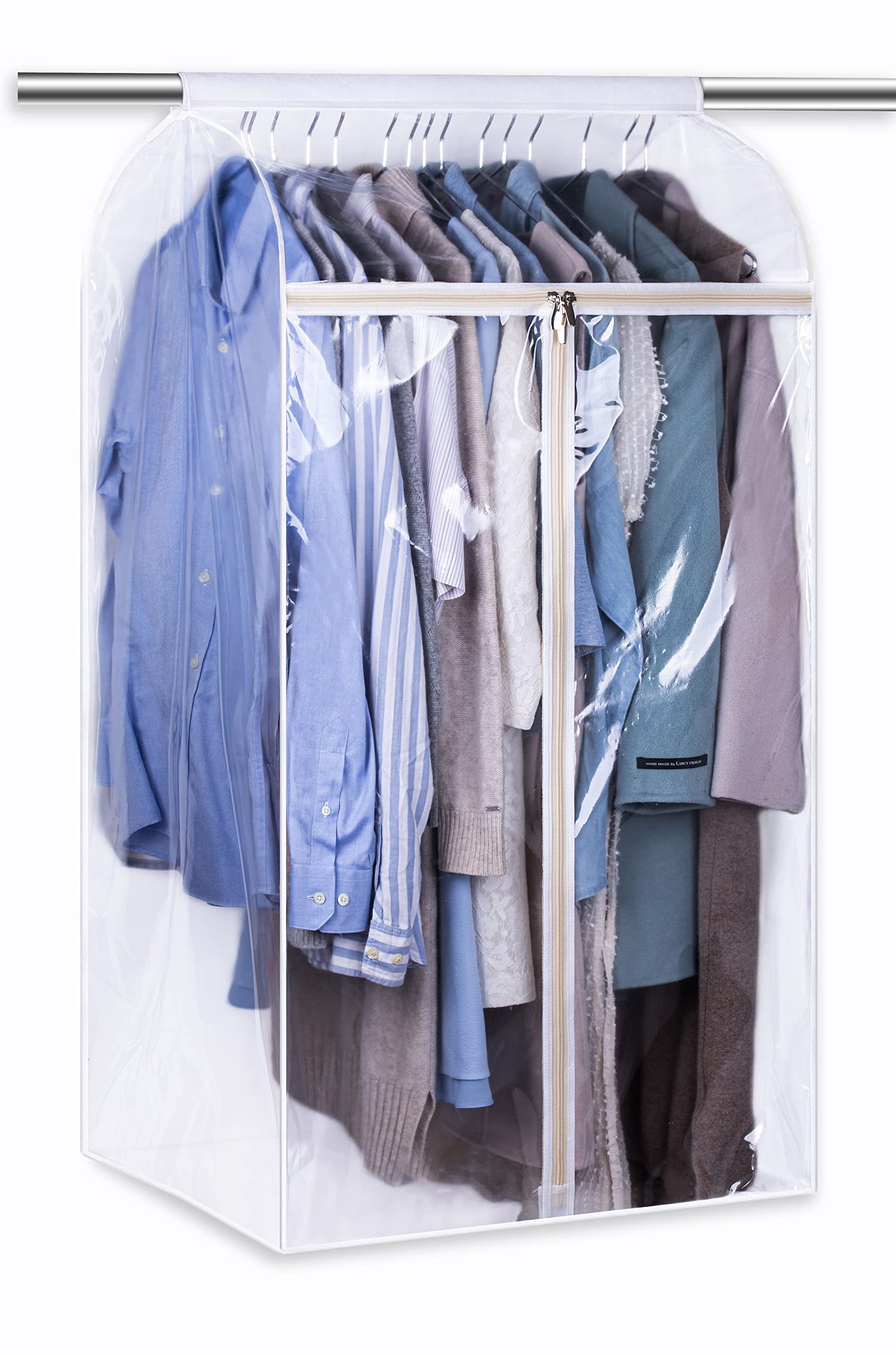 KEETDY 43" Hanging Garment Bags for Closet Storage Large Clear Window ...