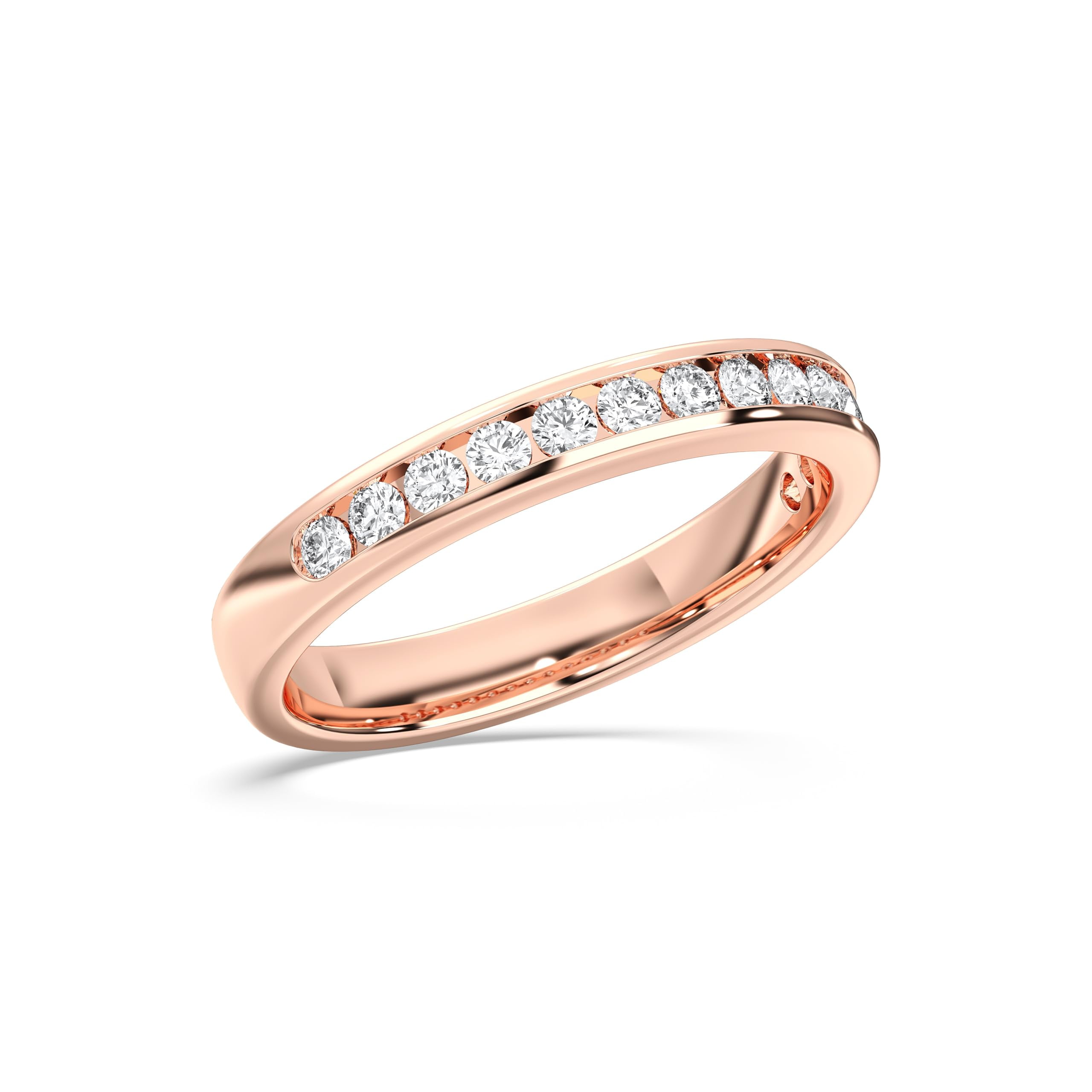 KEEVA JEWELS 0.25 Carat E-F/VVS-VS Round Moissanite Channel Set Wedding ...