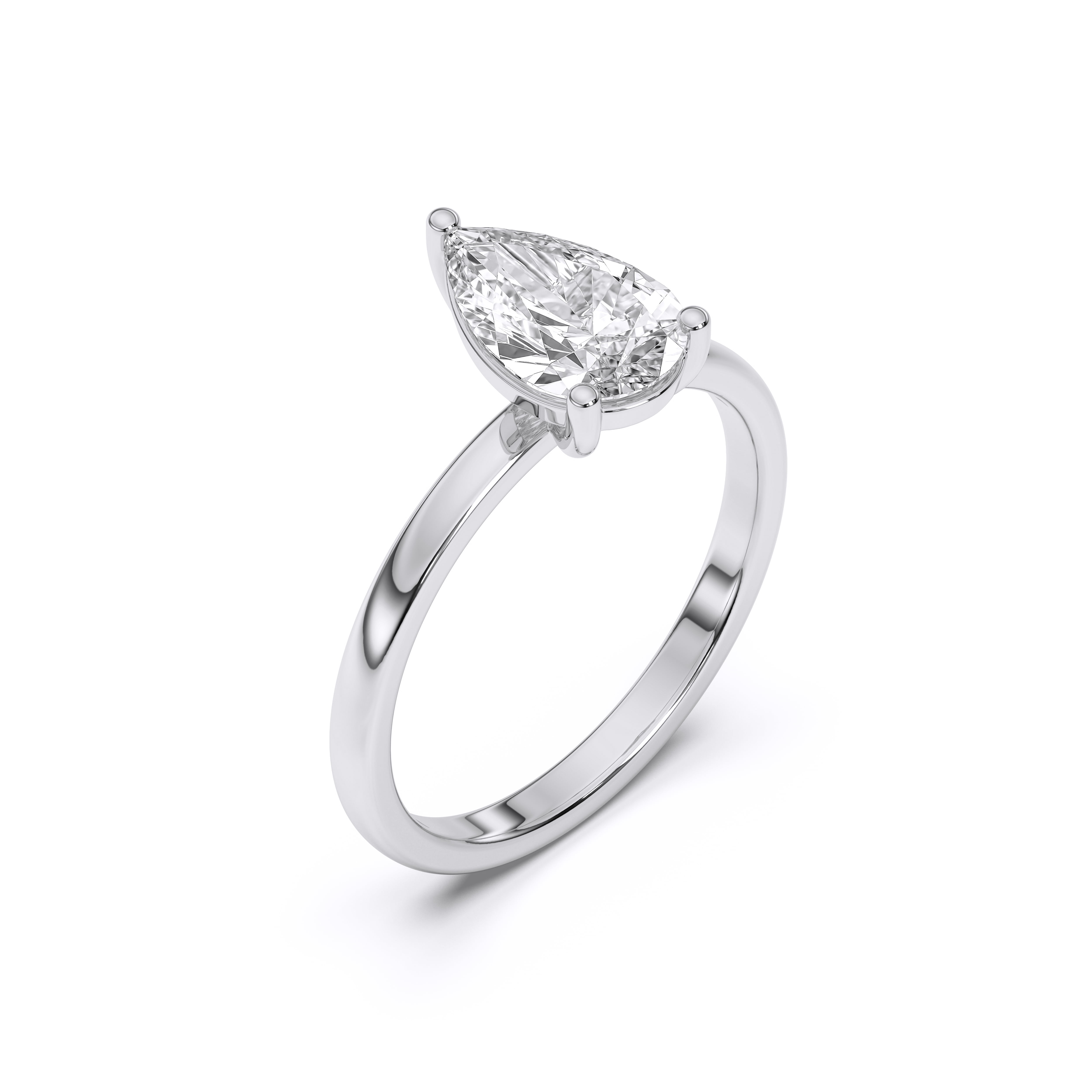 KEEVA JEWELS 1.50 Carat Pear Moissanite Solitaire Engagement Ring for ...