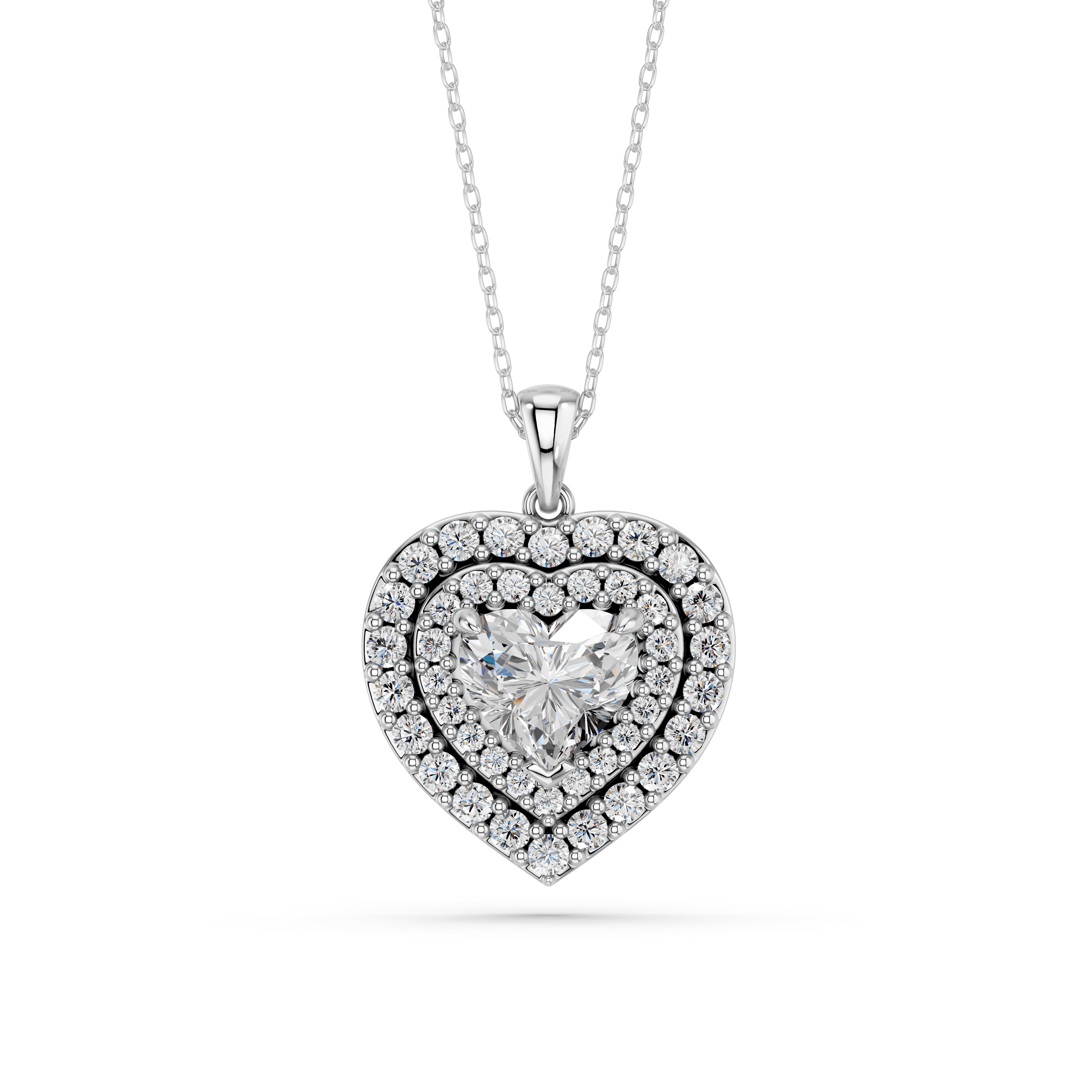 KEEVA JEWELS 3.20 Heart & Round Moissanite Stone Elegant heart-shaped ...