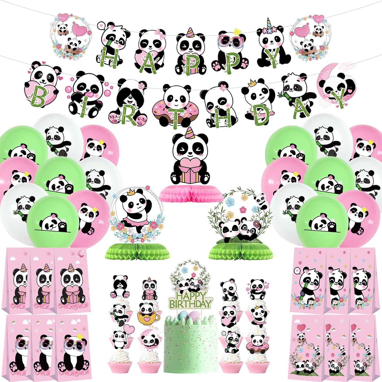 KEFAN Panda BirthdayUMRT Decorations for Girls, Cute Panda Supplies ...