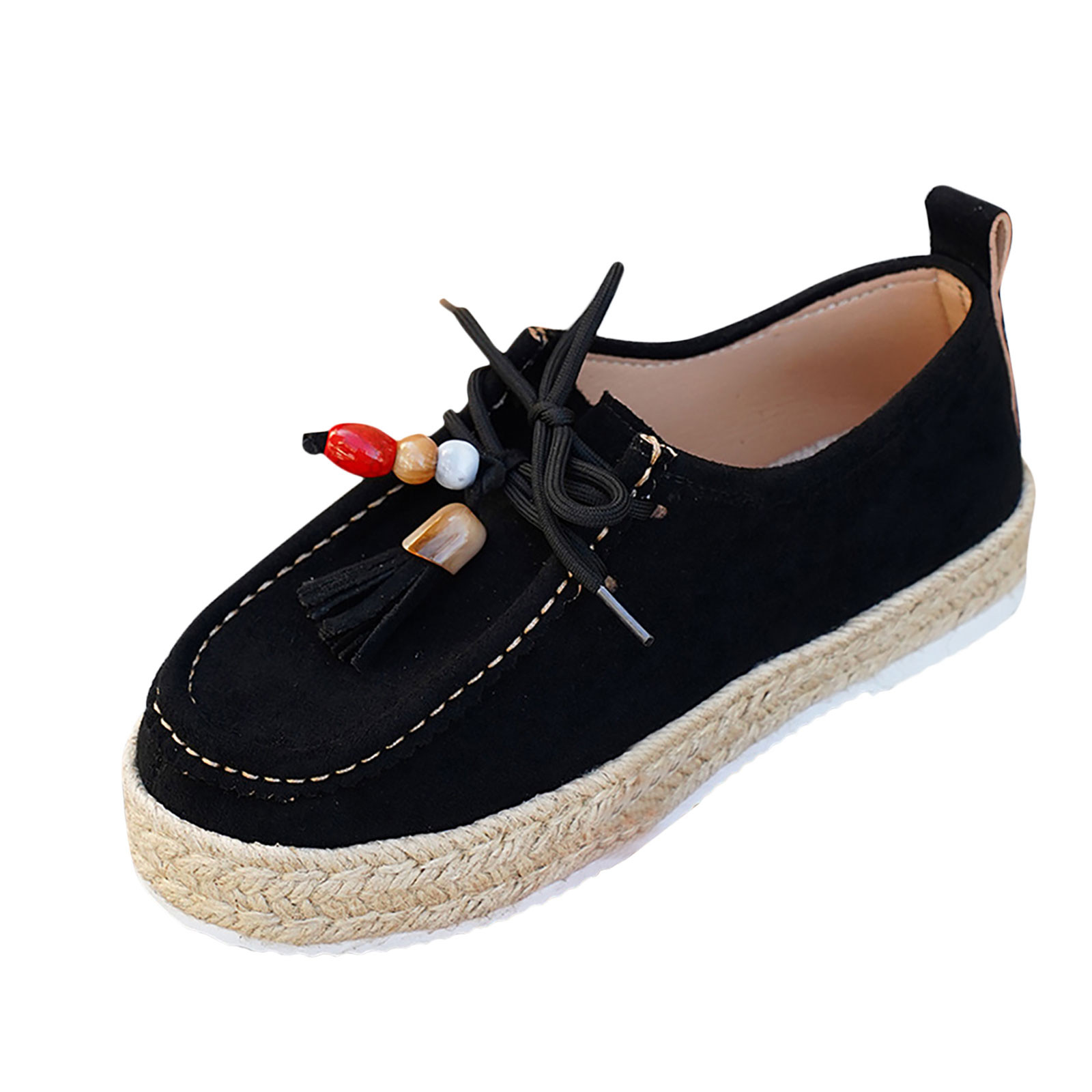 KEGIRLOM Women's Fashion Casual Solid Color Versatile Front Lace-Up ...