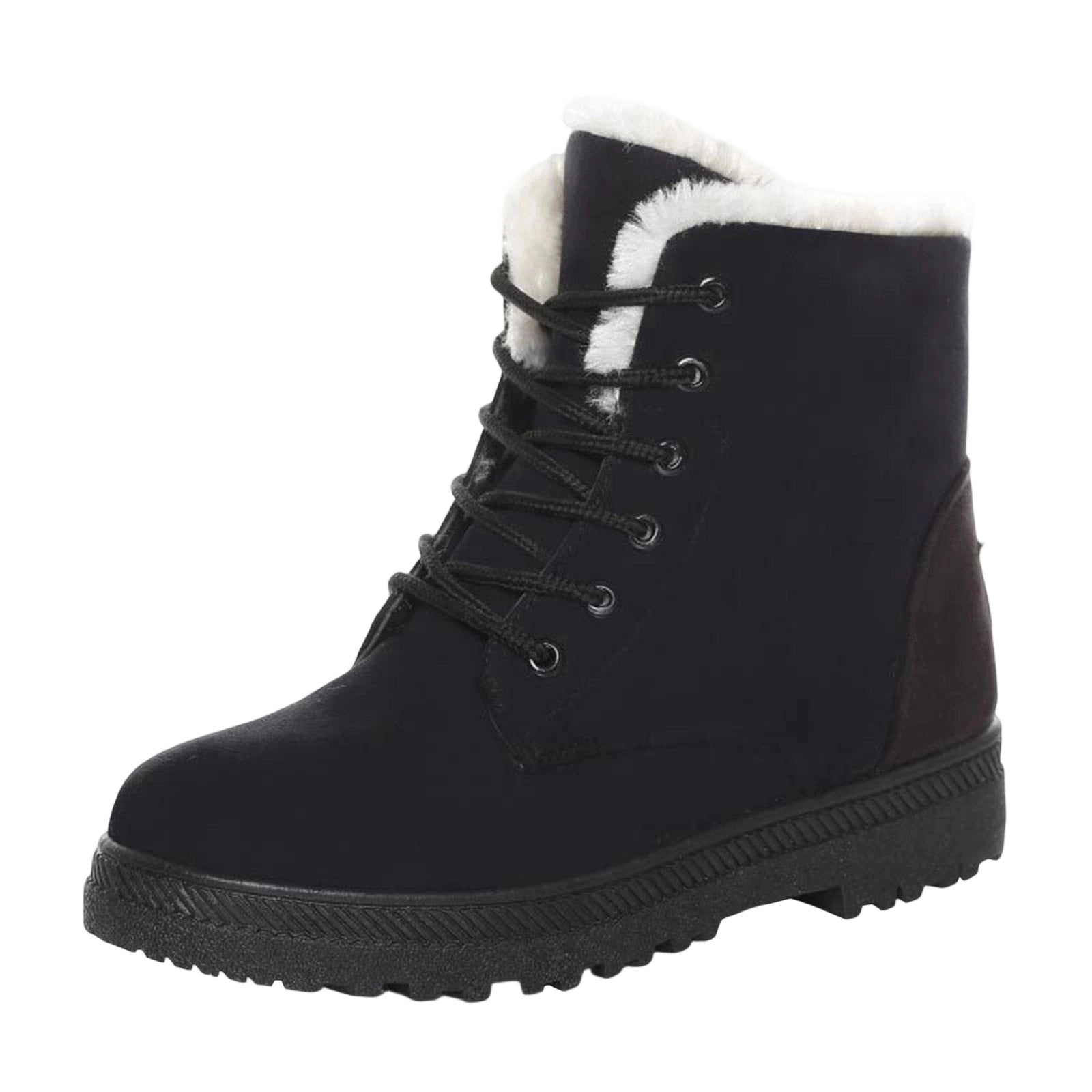 KEGIRLOM Women's Fashionable Casual Versatile Plus-Size Snow Boots ...