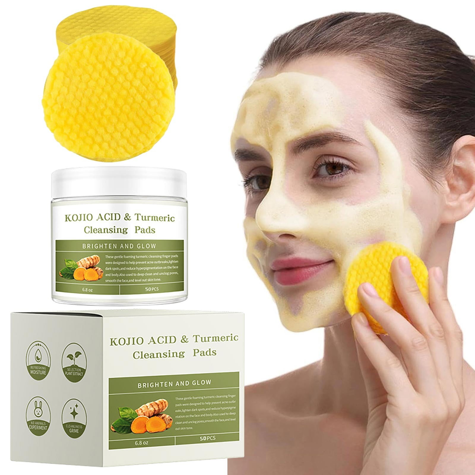 Kegualv Kojic Cleansing Pads Exfoliating Pads For Skin Fades Skin
