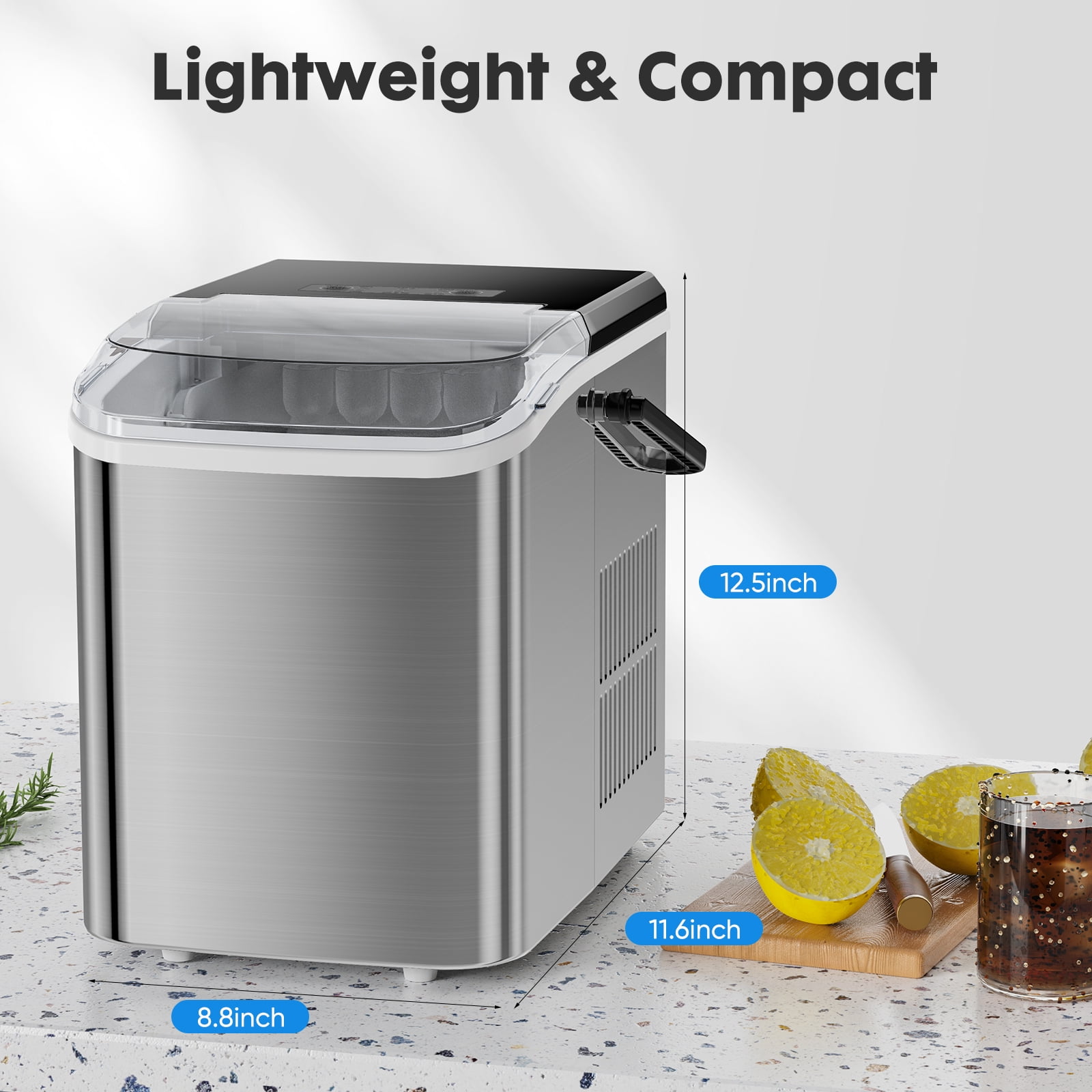 KEHOMY Small Portable Home Use Ice Maker,Silver - Walmart.com