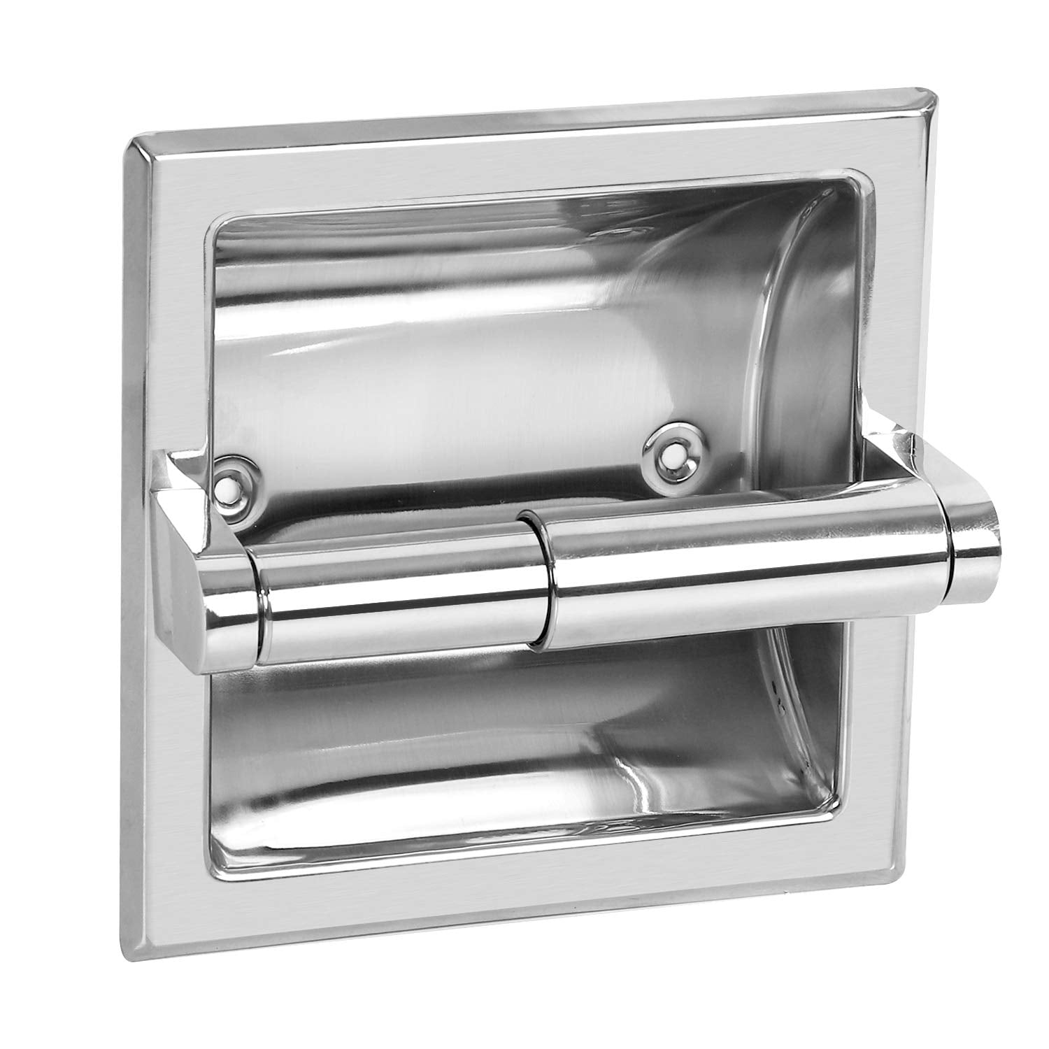 KEILEOHO Recessed Toilet Paper Holder Mirror Finish Stainless Steel ...