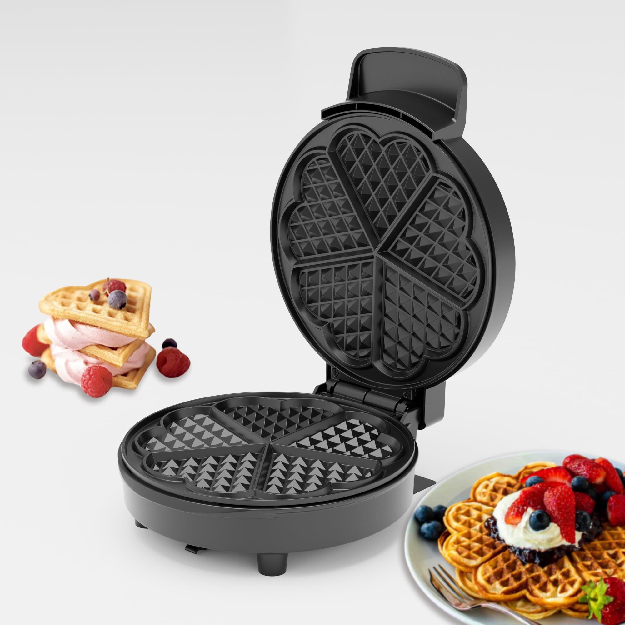 KEINVE Heart Waffle Maker, 750W Nonstick Double-side Heating Mini Heart ...