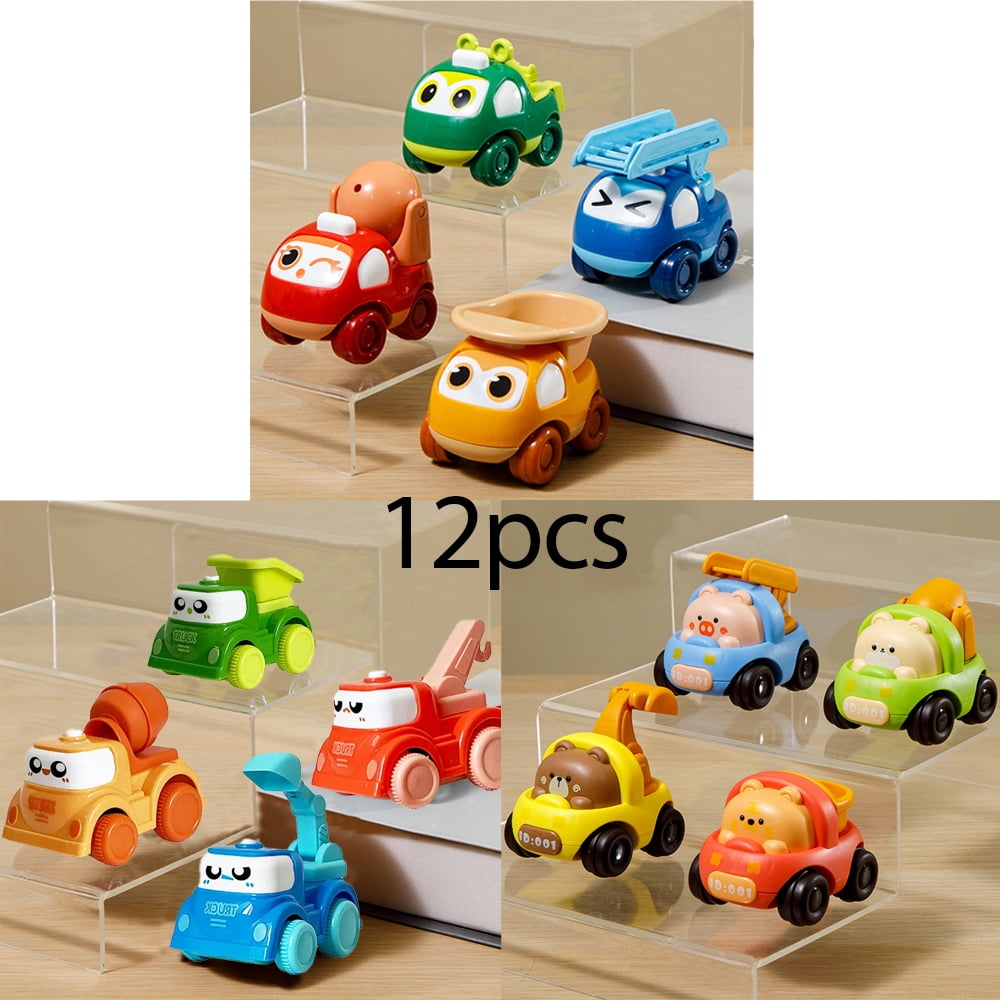 KEINXS 12pcs Mini Friction Powered Toy Car Engineering Vehicle Toy ...