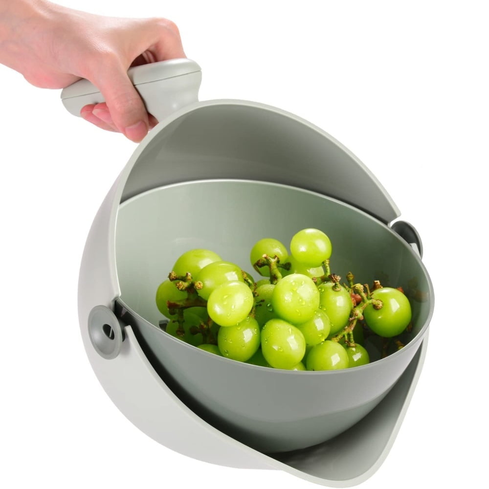 KEINXS 2 In 1 Vegetable Strainer, Rotatable Food Colander for Fruits ...