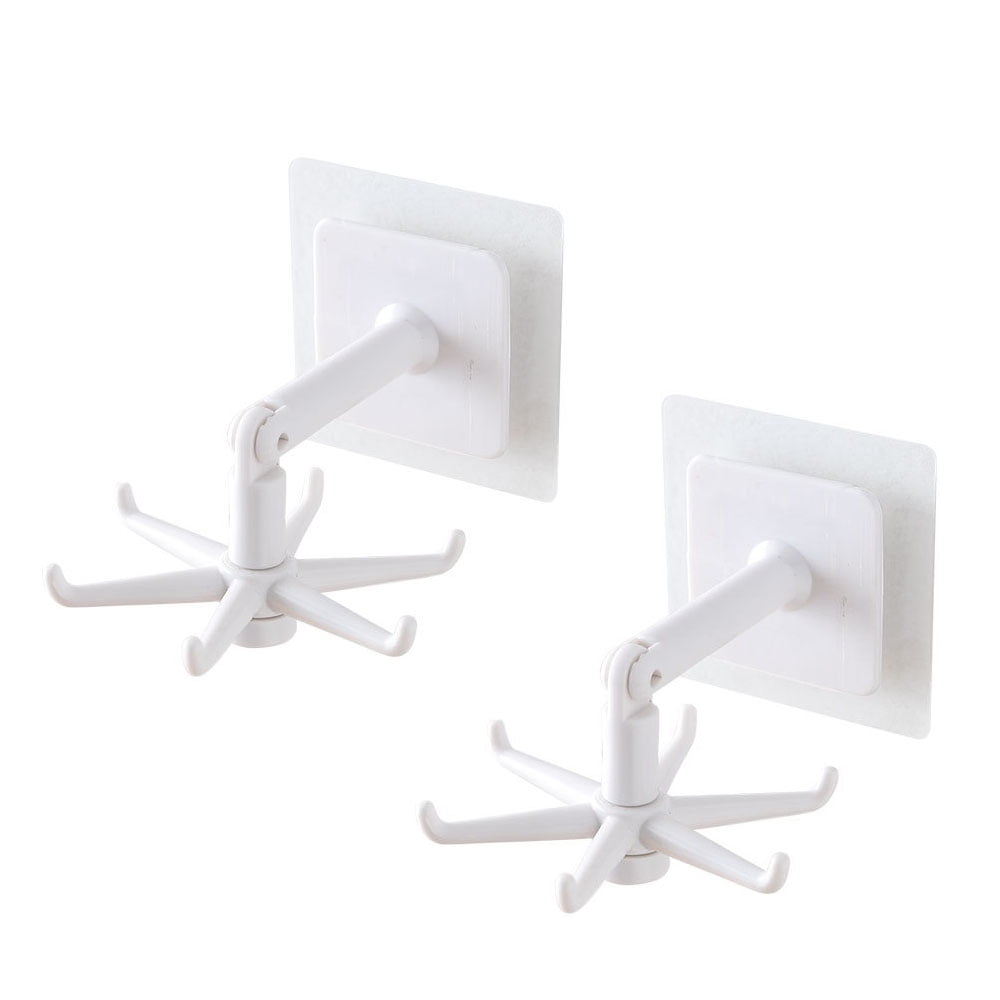 KEINXS 2 Pieces 360°Rotating Folding Hook Self-Adhesive Waterproof ...