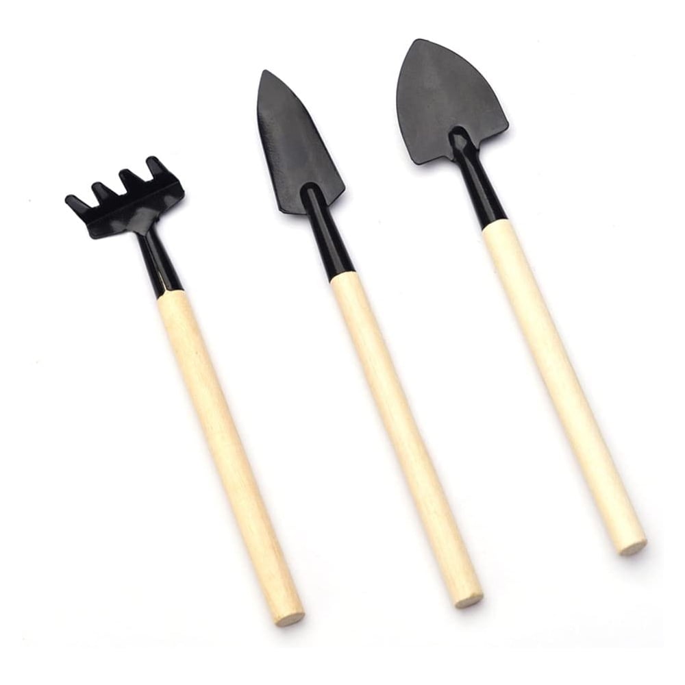 KEINXS 3 Piece Mini Garden Tools Set Small Shovel Rake Spade for Indoor ...