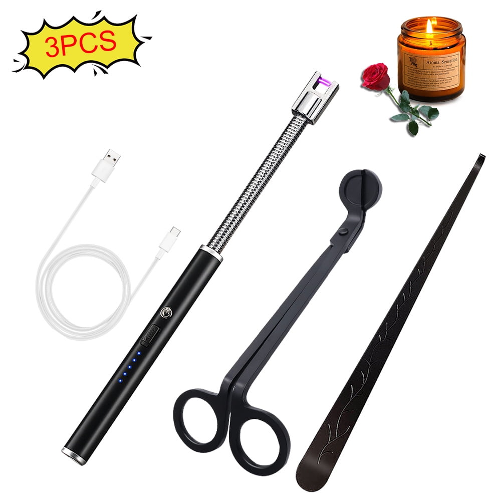 KEINXS 3Pcs Candle Accessory Set, Rechargeable Electric Lighter with ...