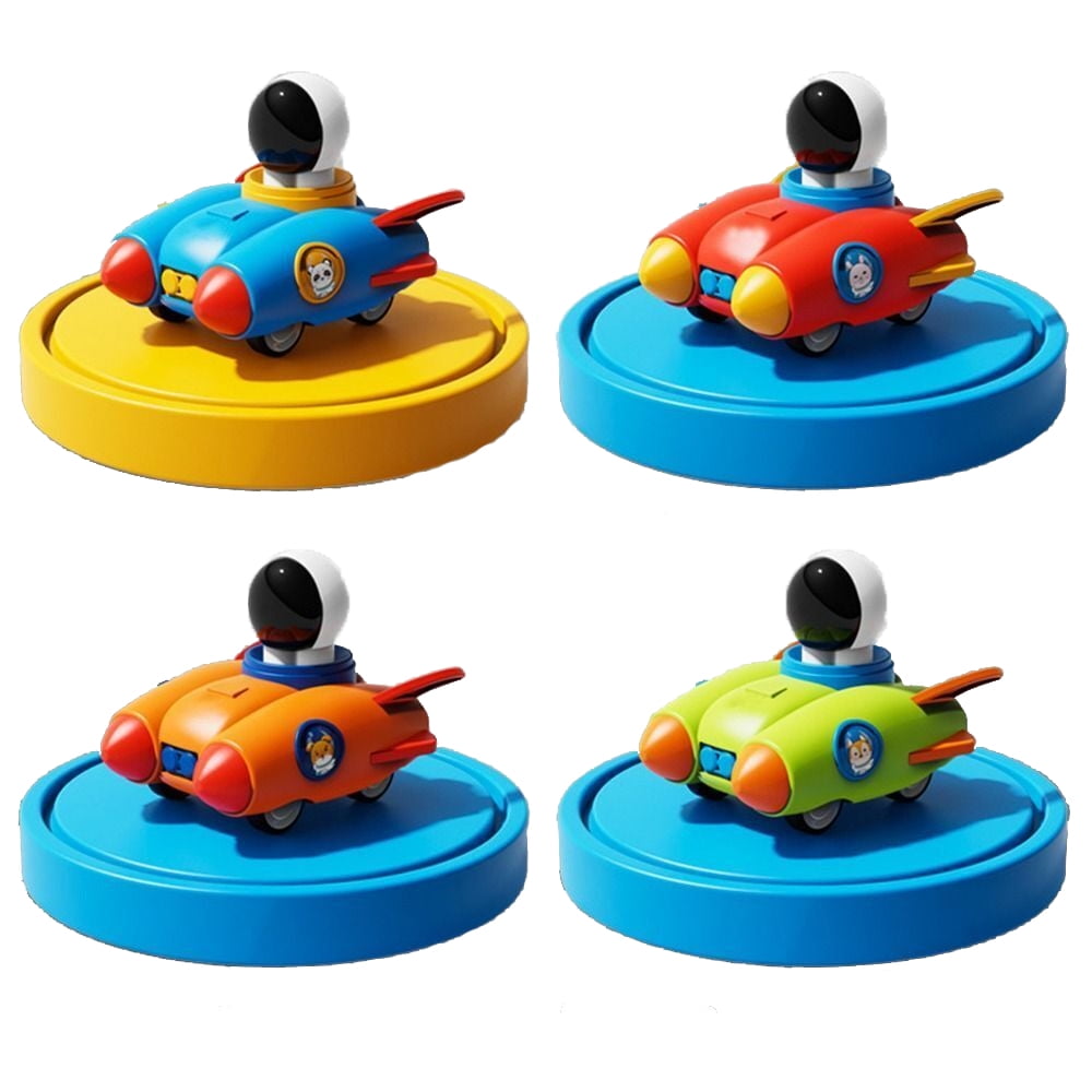 KEINXS 4PCS Toy Car for Babies Cartoon Astronaut Rocket Toy Car Press ...