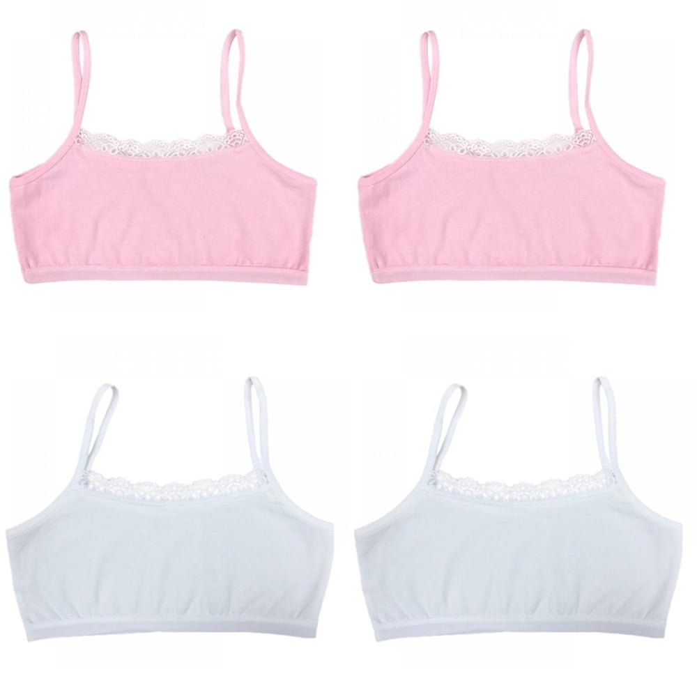 KEINXS 4pcs/set Lace Cotton Young Girls Training Bra Kids Vest Teens ...