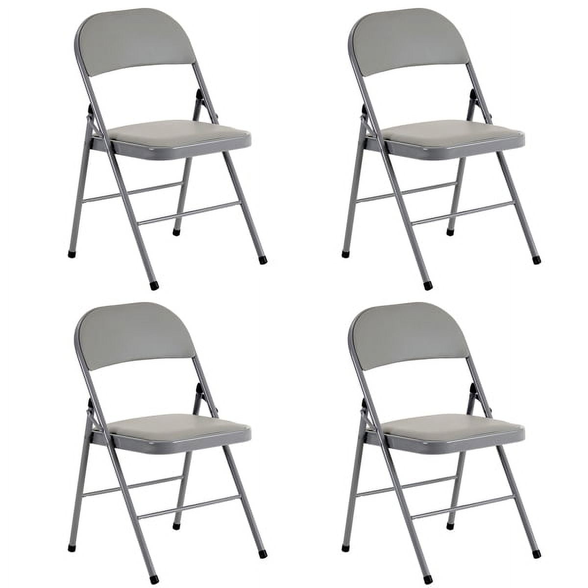 KEINXS 4pcs simple leather PVC steel pipe exhibition chair gray ...