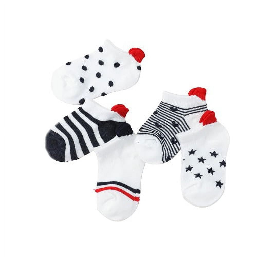 KEINXS 5 Pairs Cute Lovely Short Baby Socks Red Heart for Girls Cotton ...