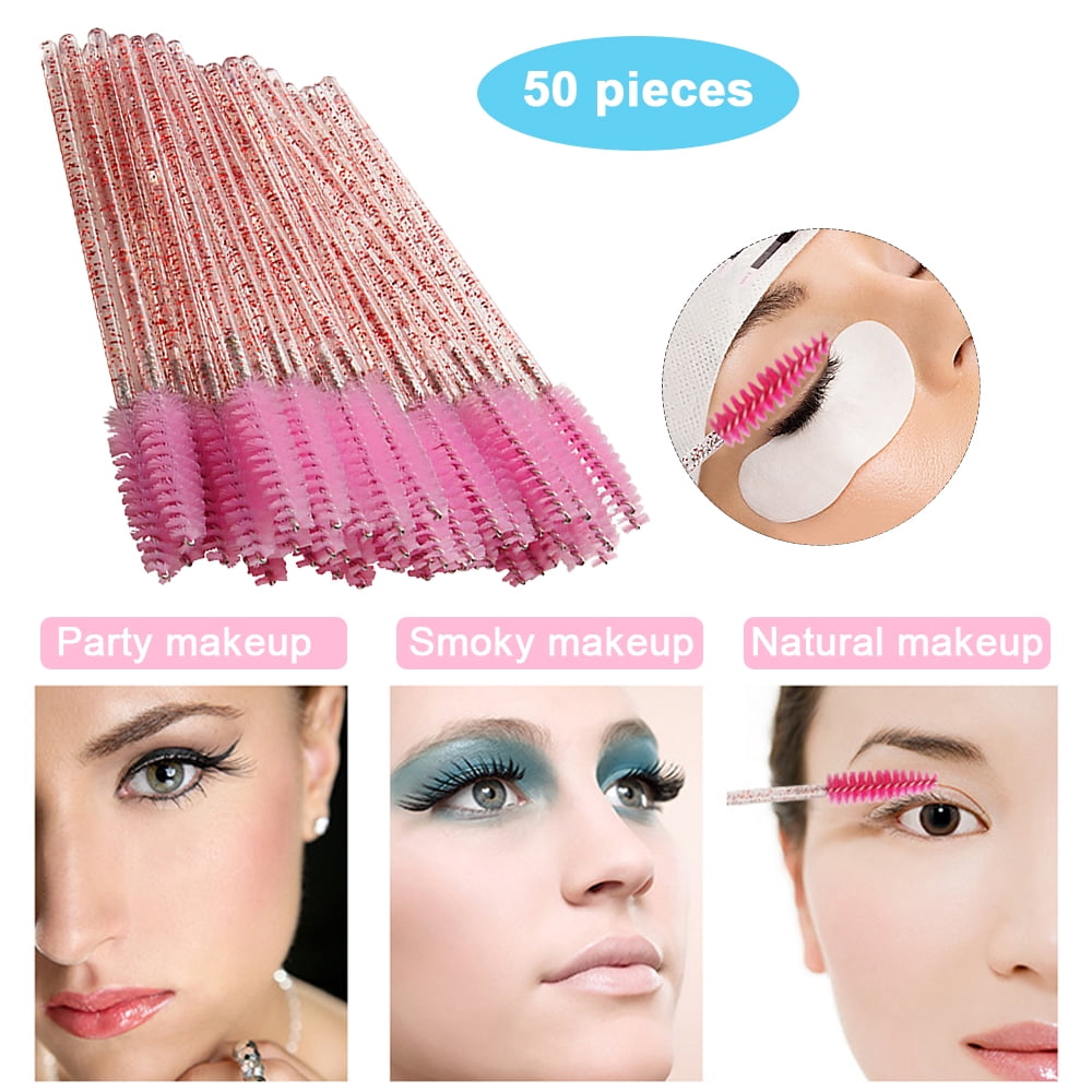 KEINXS 50 PCS Eyelash Brush Disposable Mascara Brush Wand for Lashes ...