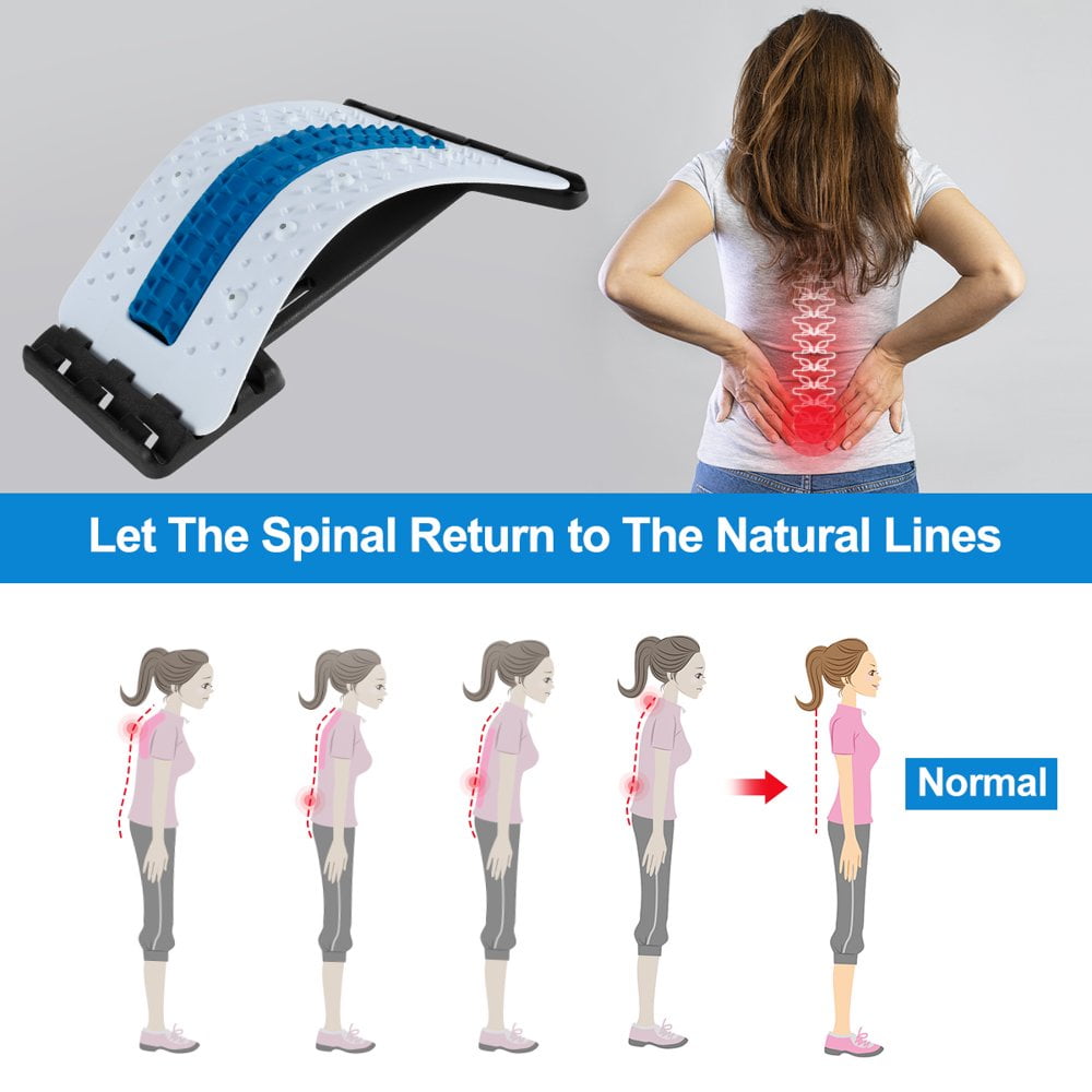 KEINXS Adjustable Back Massager Back Stretcher 4 Level Spine Stretcher ...