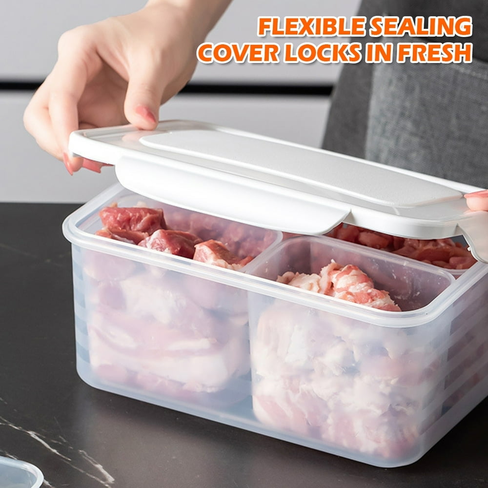 KEINXS Airtight Food Storage Containers 4-Cup Rectangle Containers ...