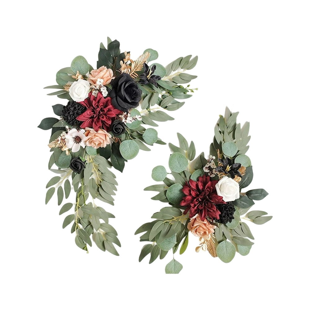 KEINXS Artificial Flower Swag Set (Pack of 2) Wedding Arch Flowers Swag ...