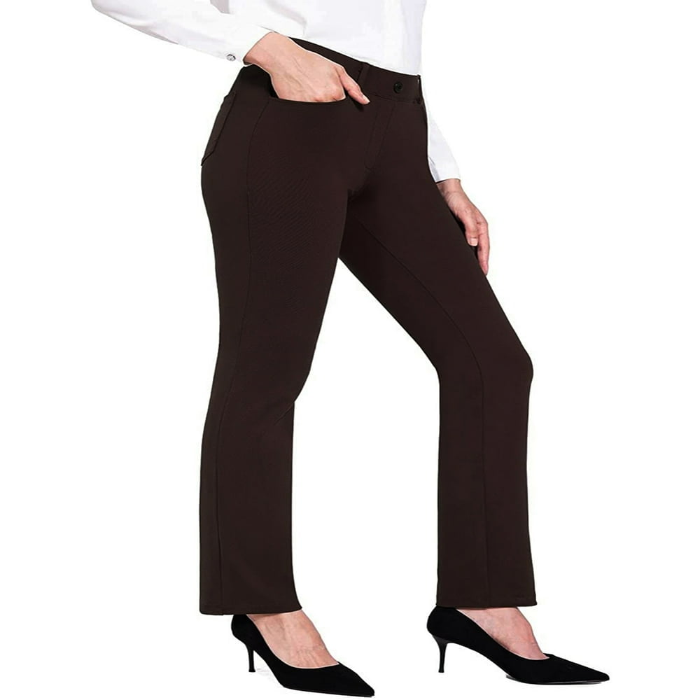 KEINXS Bootcut Yoga Pants for Women Stretchy Work Business Slacks Dress ...